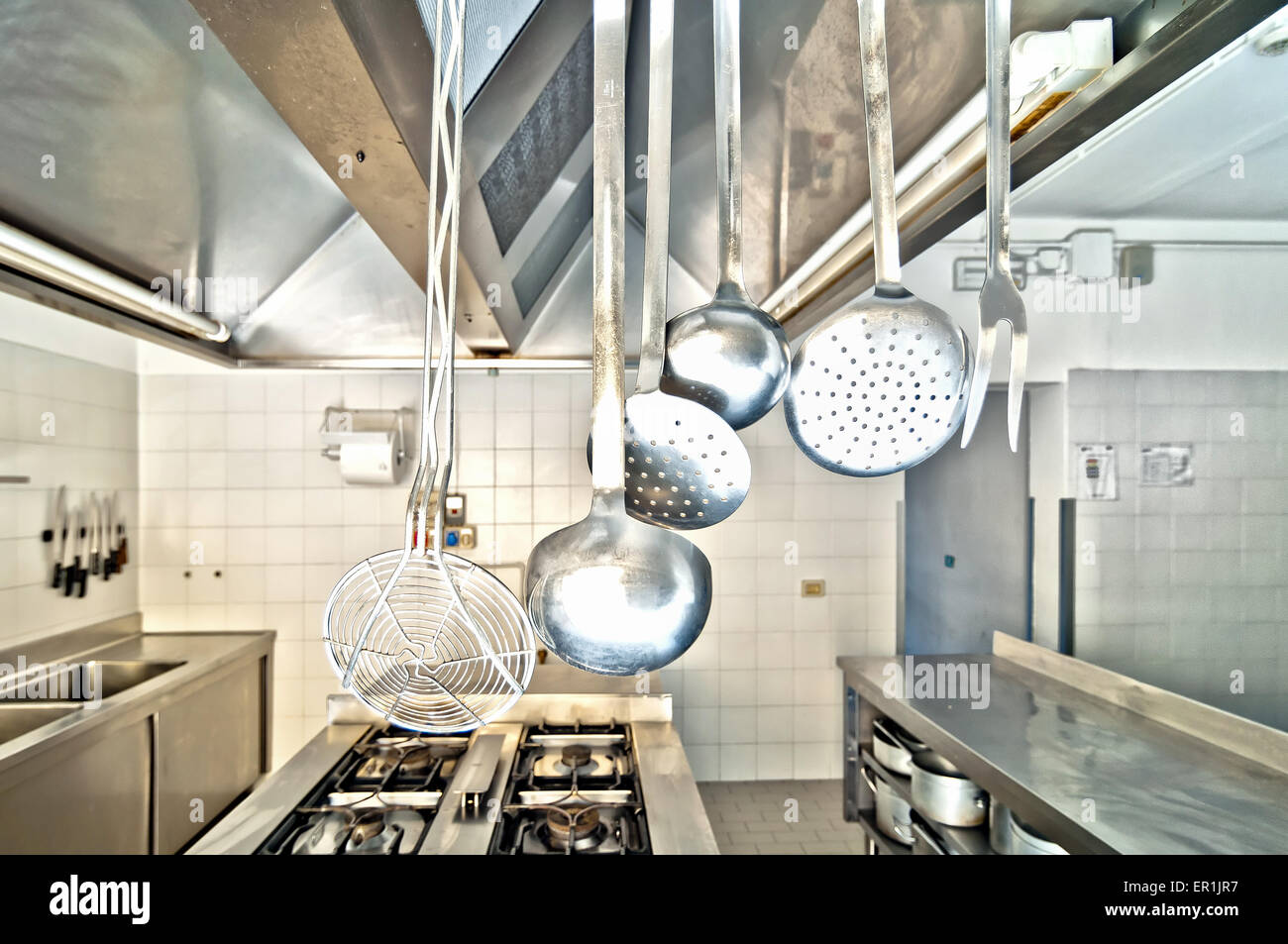 Cooking utensils in a kitchen Stock Photo - Alamy