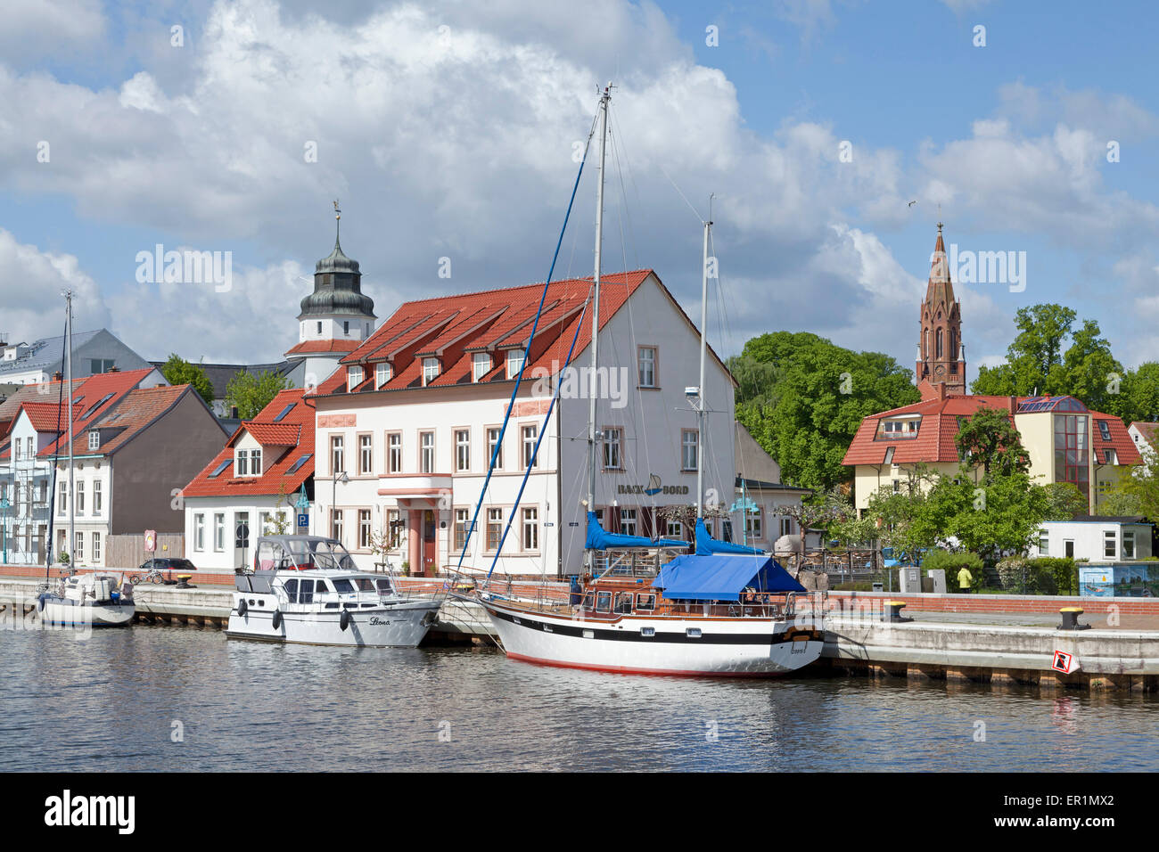 harbour, Ueckermuende, Stettin Bay, Mecklenburg-West Pomerania, Germany ...