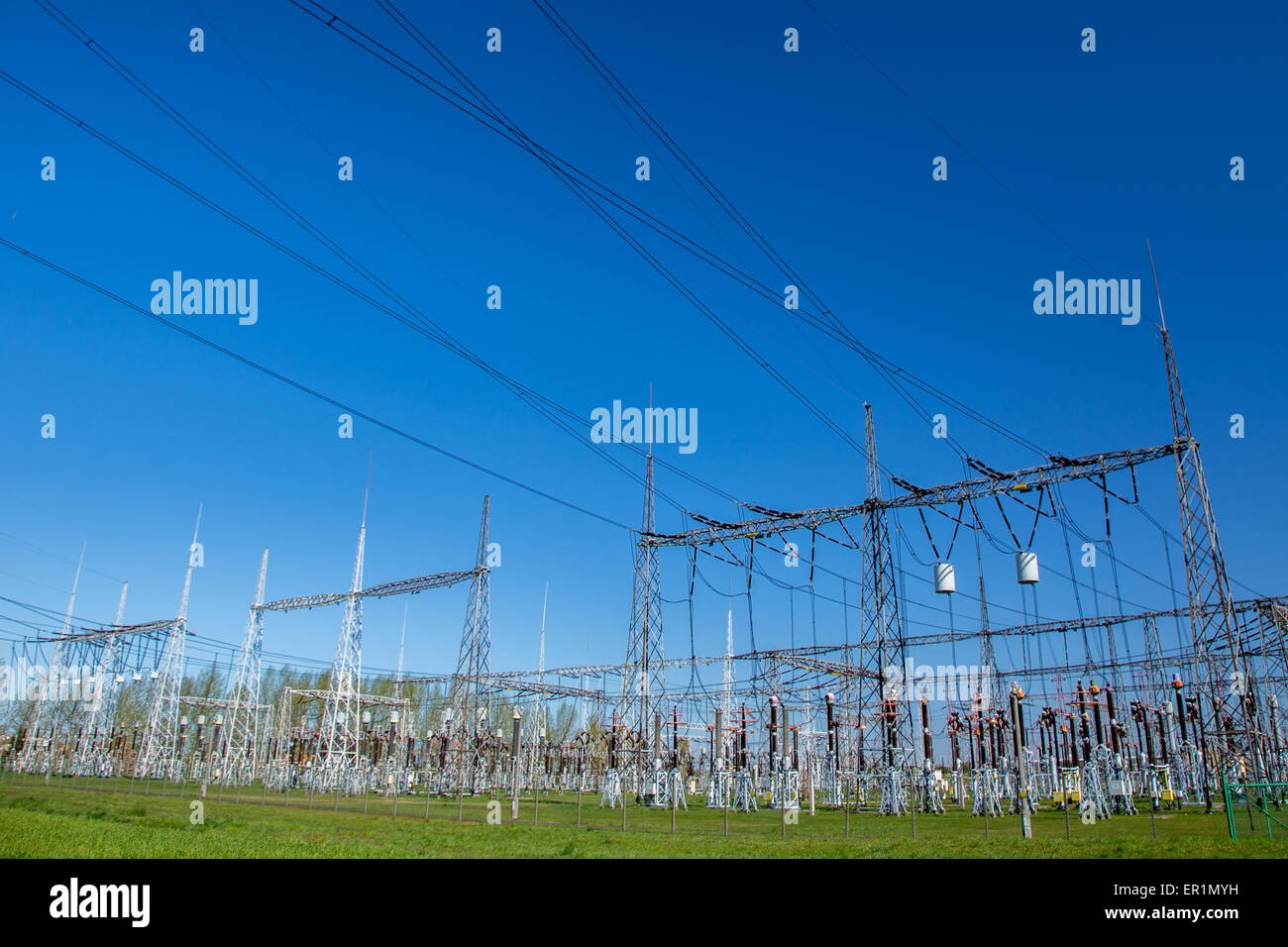 The powerlines at the power station in Poland Opole Stock Photo - Alamy