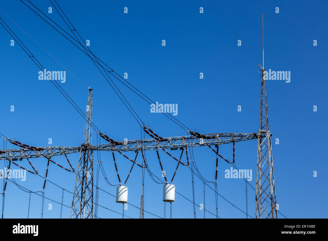 The powerlines at the power station in Poland Opole Stock Photo - Alamy