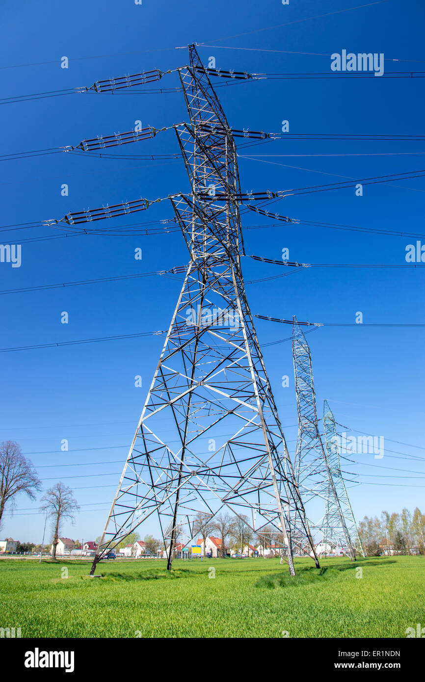 The powerlines at the power station in Poland Opole Stock Photo - Alamy