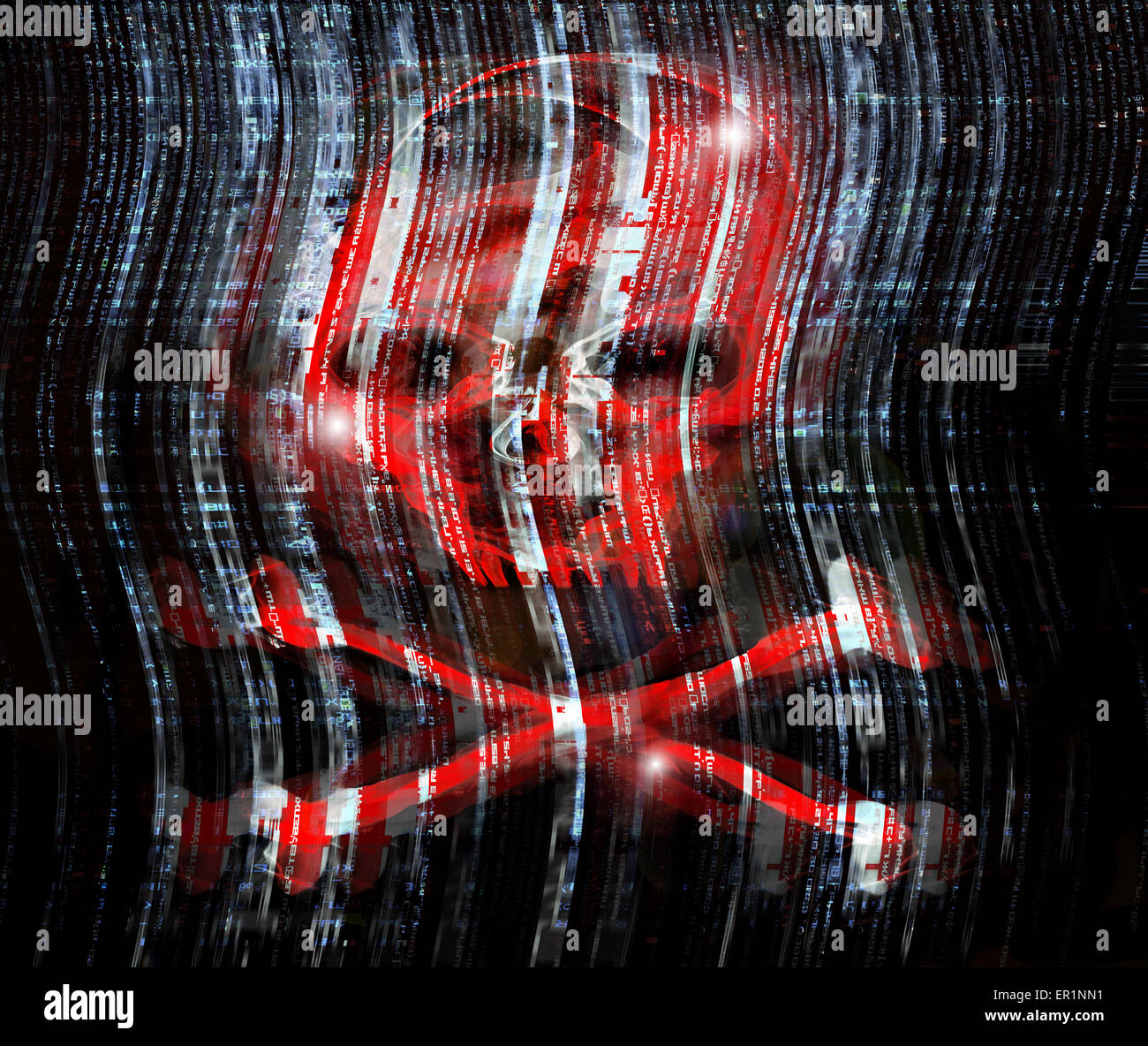 digital crime concept illustration with skull Stock Photo - Alamy