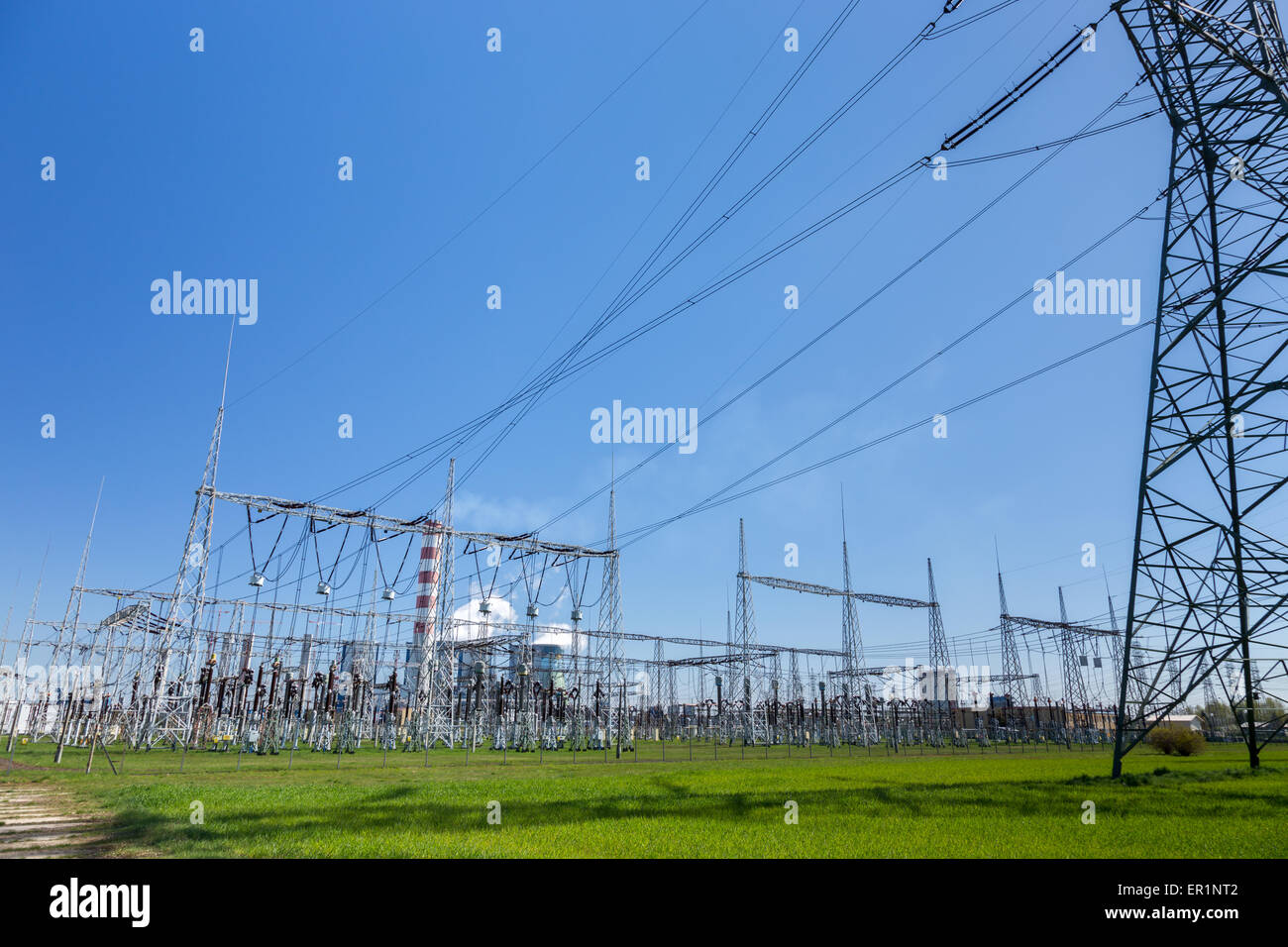 The powerlines at the power station in Poland Opole Stock Photo - Alamy