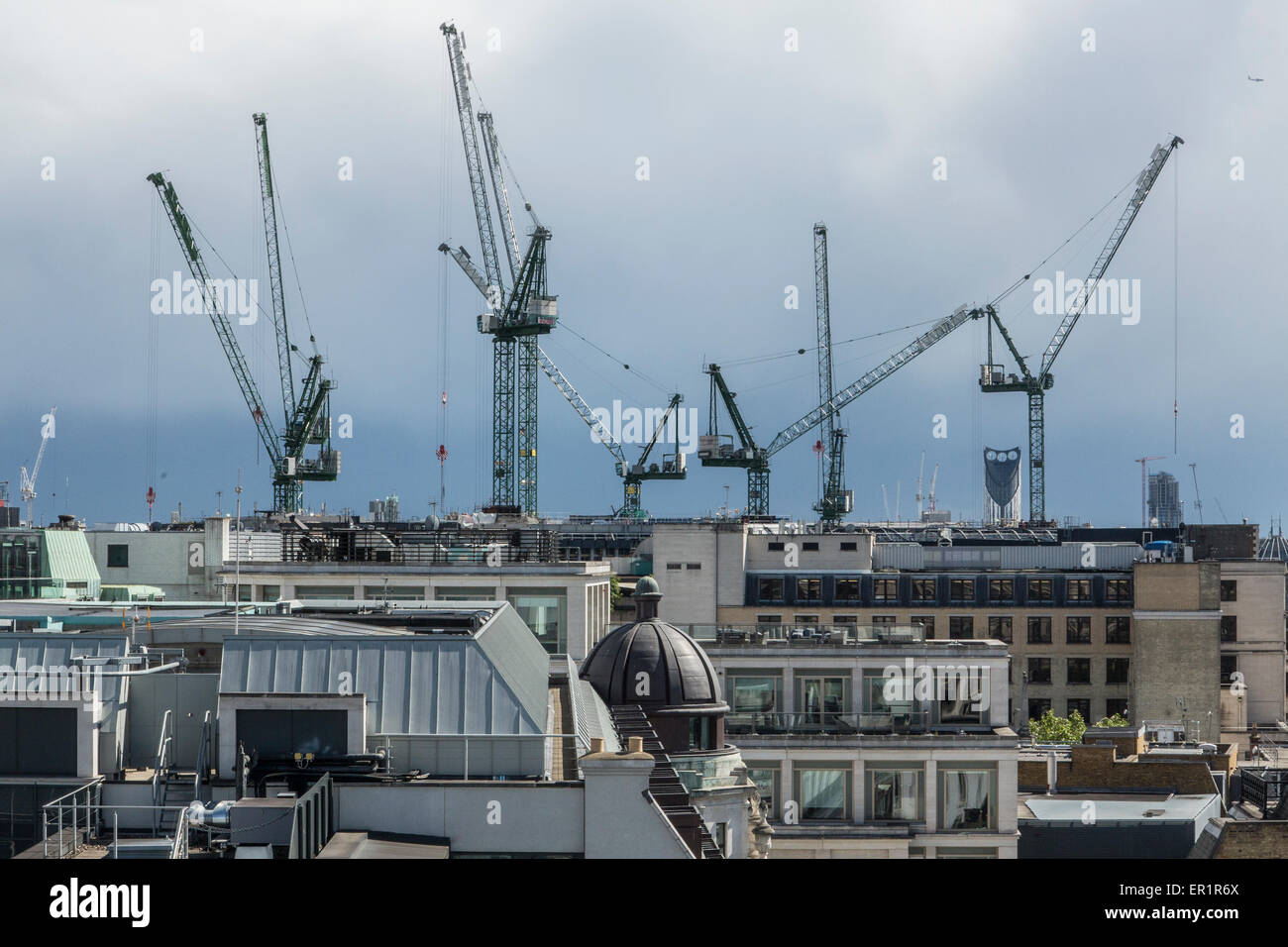 A mass of cranes helping develop London Stock Photo - Alamy