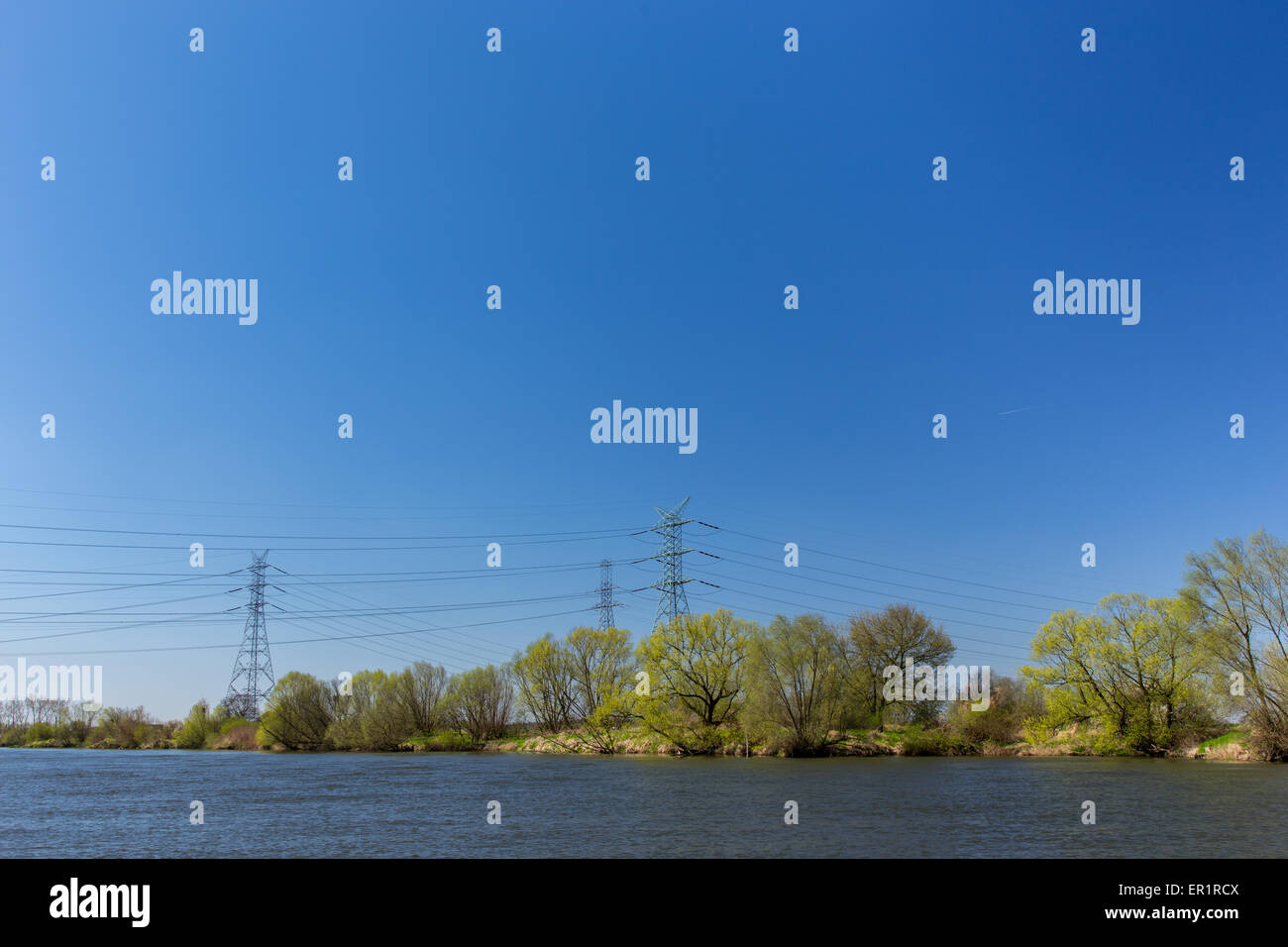 The powerlines at the power station in Poland Opole Stock Photo - Alamy