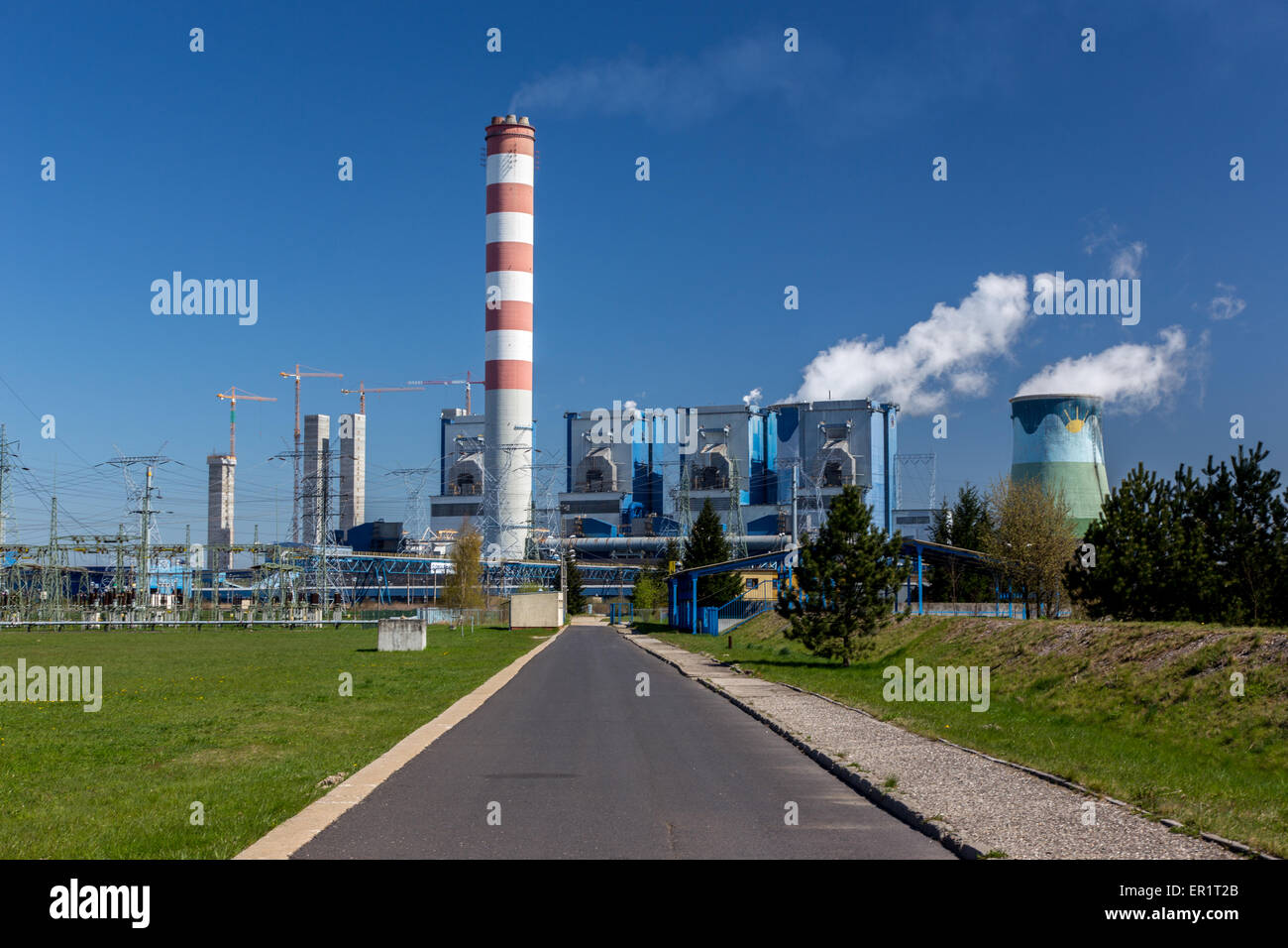 The powerlines at the power station in Poland Opole Stock Photo - Alamy