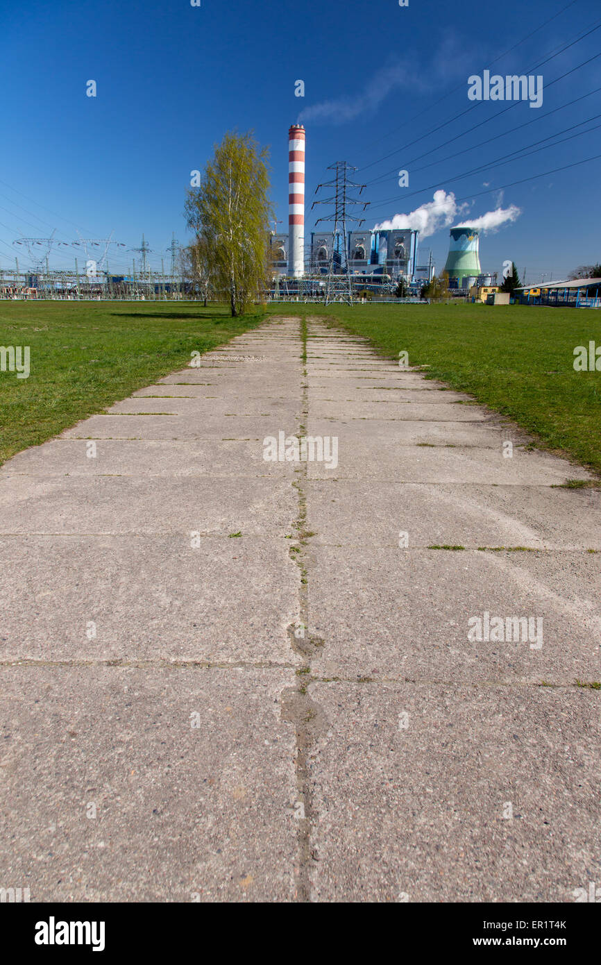 The powerlines at the power station in Poland Opole Stock Photo - Alamy