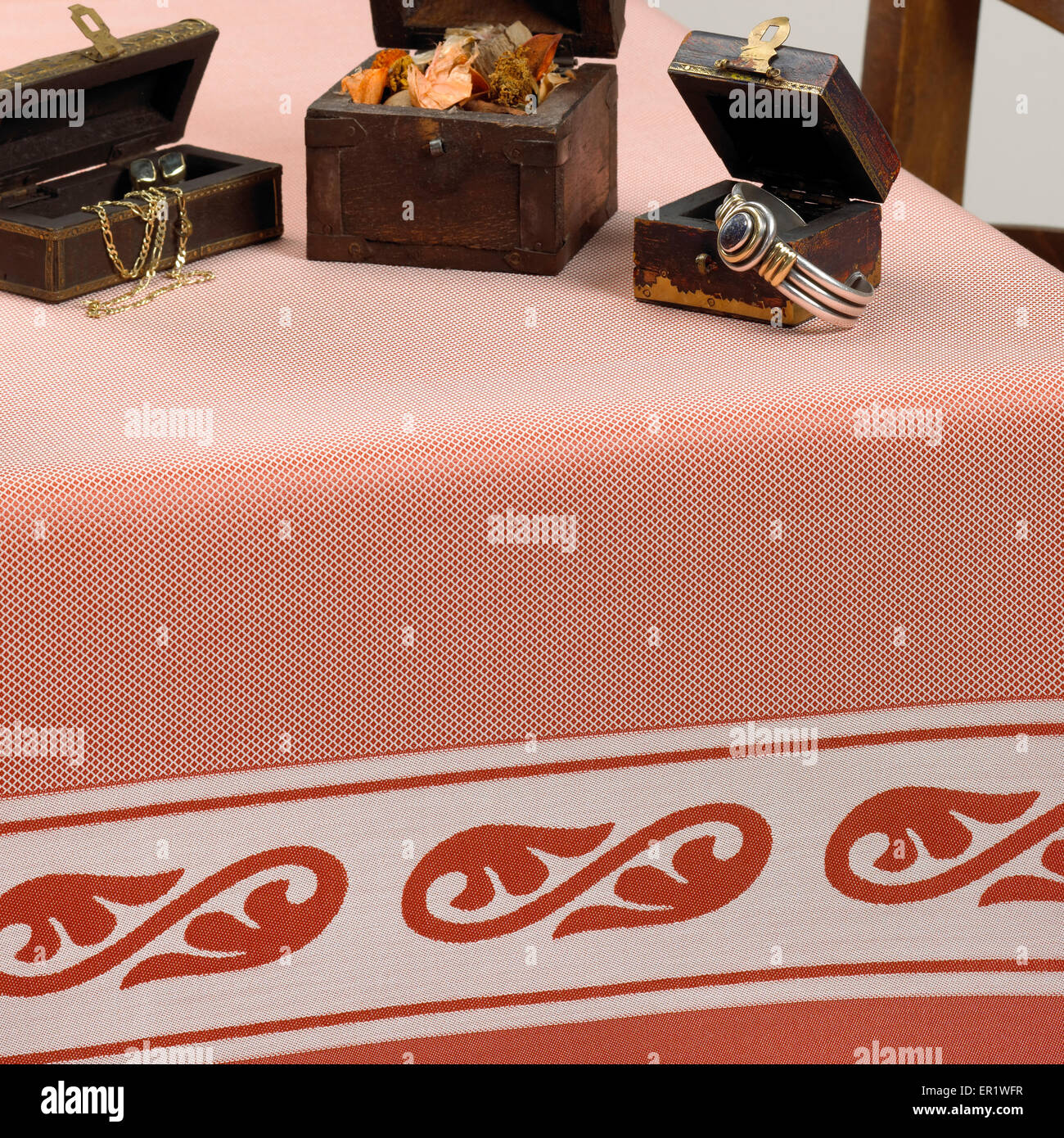 Still life on a tablecloth Stock Photo - Alamy