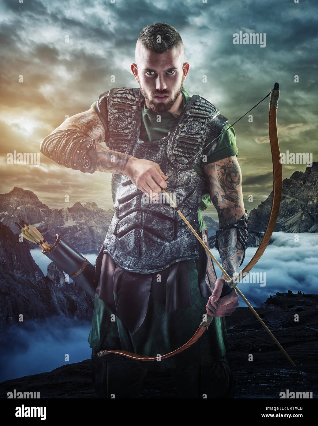 Professional archery target in the mountains, close-up Stock Photo - Alamy