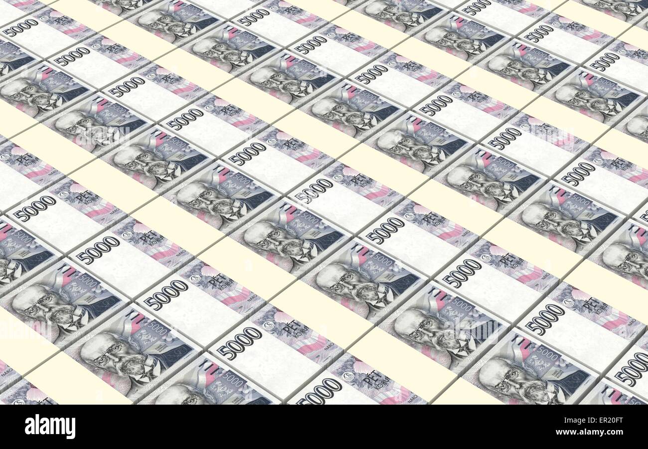 Czech koruna bills stacks background Stock Photo - Alamy