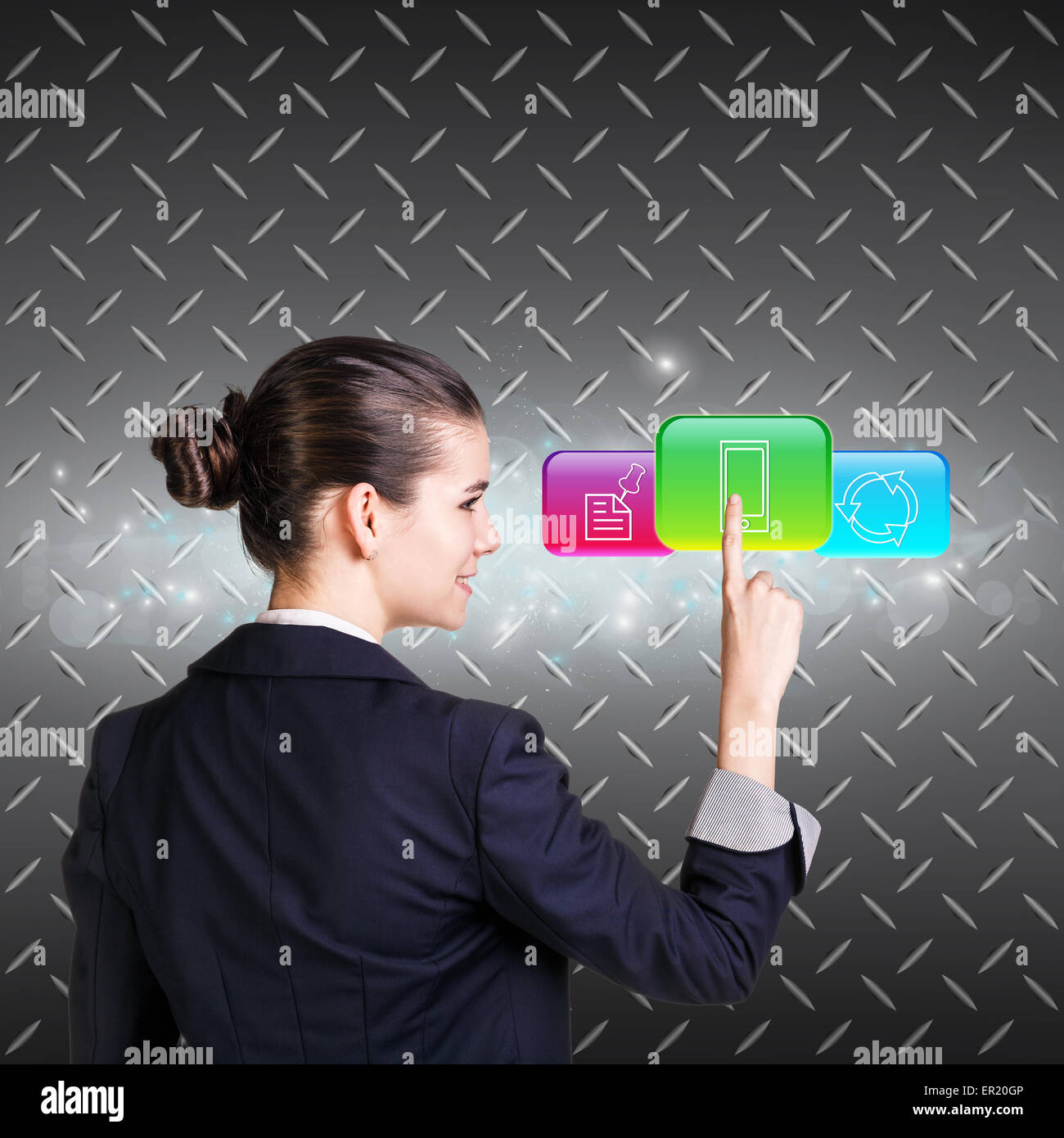 woman pressing digital button Stock Photo - Alamy woman pressing digital button Stock Photo - Alamy