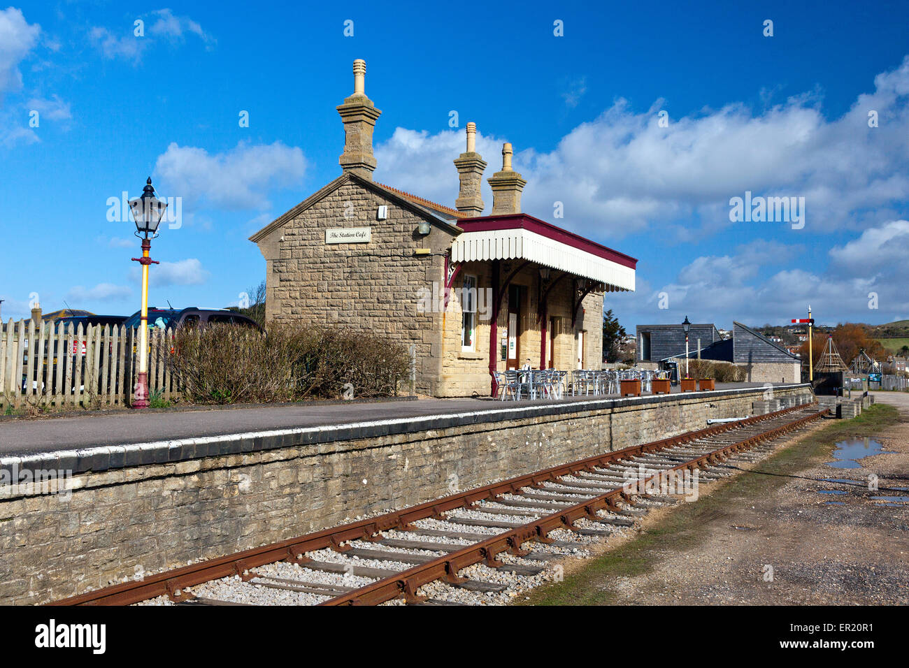 The disused railway station (now a cafe) at the end of the former GWR ...