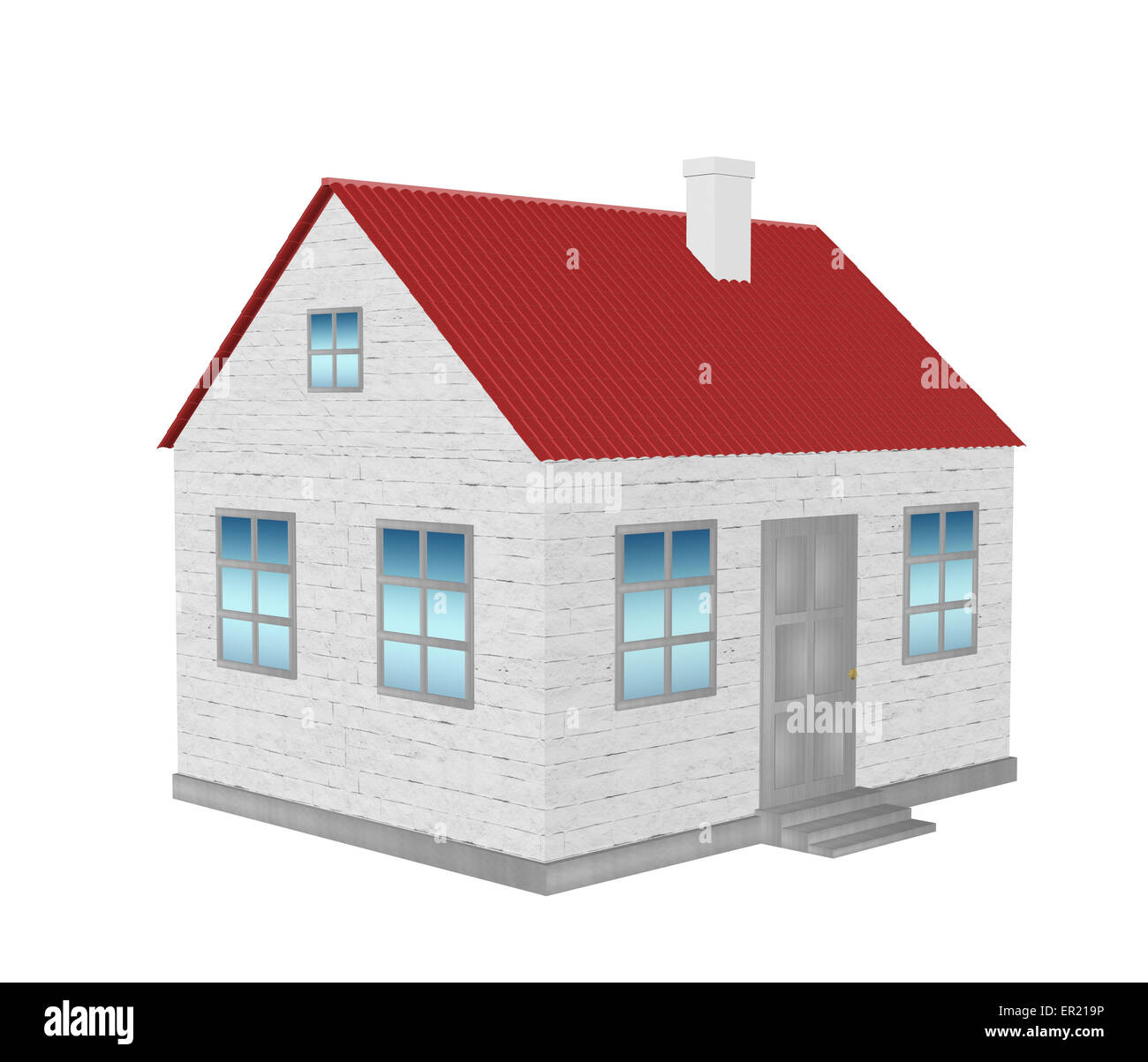 White render house building Cut Out Stock Images & Pictures - Alamy