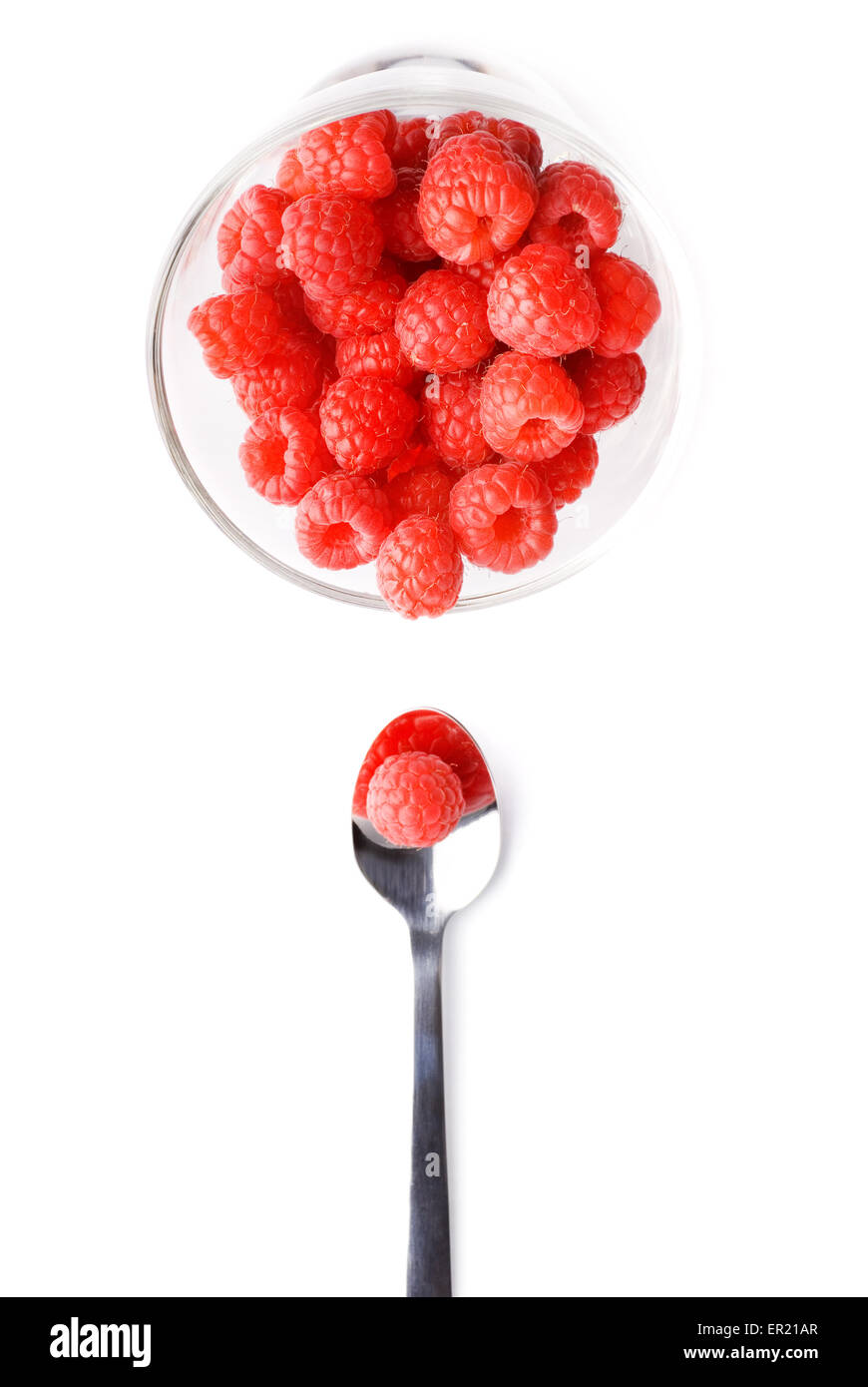 Fresh ripe raspberries isolated on white background Stock Photo - Alamy