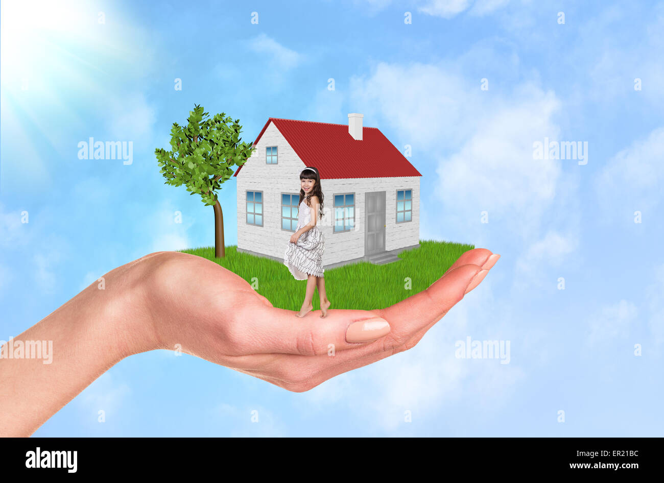 Hand holding house Stock Photo - Alamy