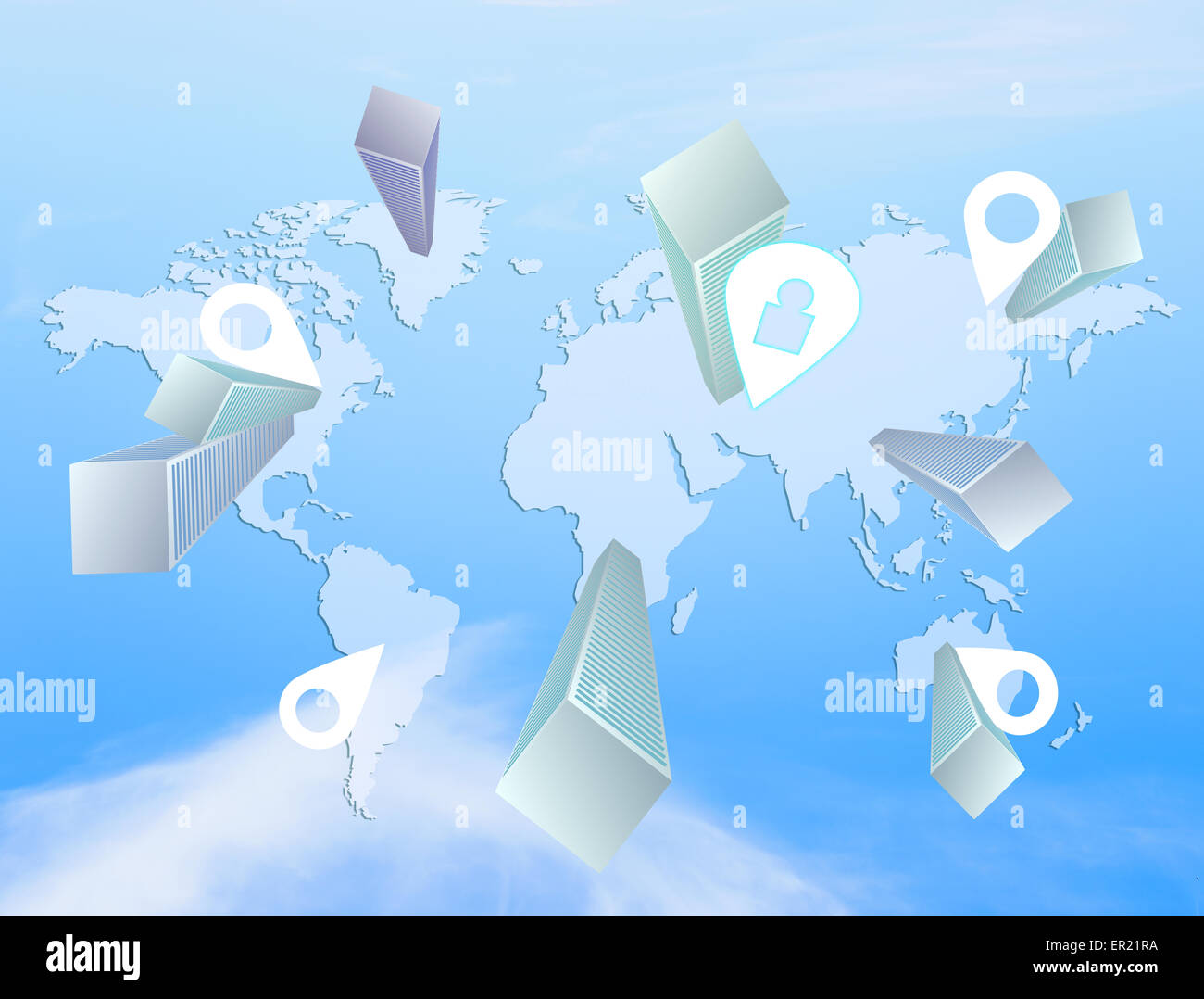 World Map Navigation Stock Photo - Alamy