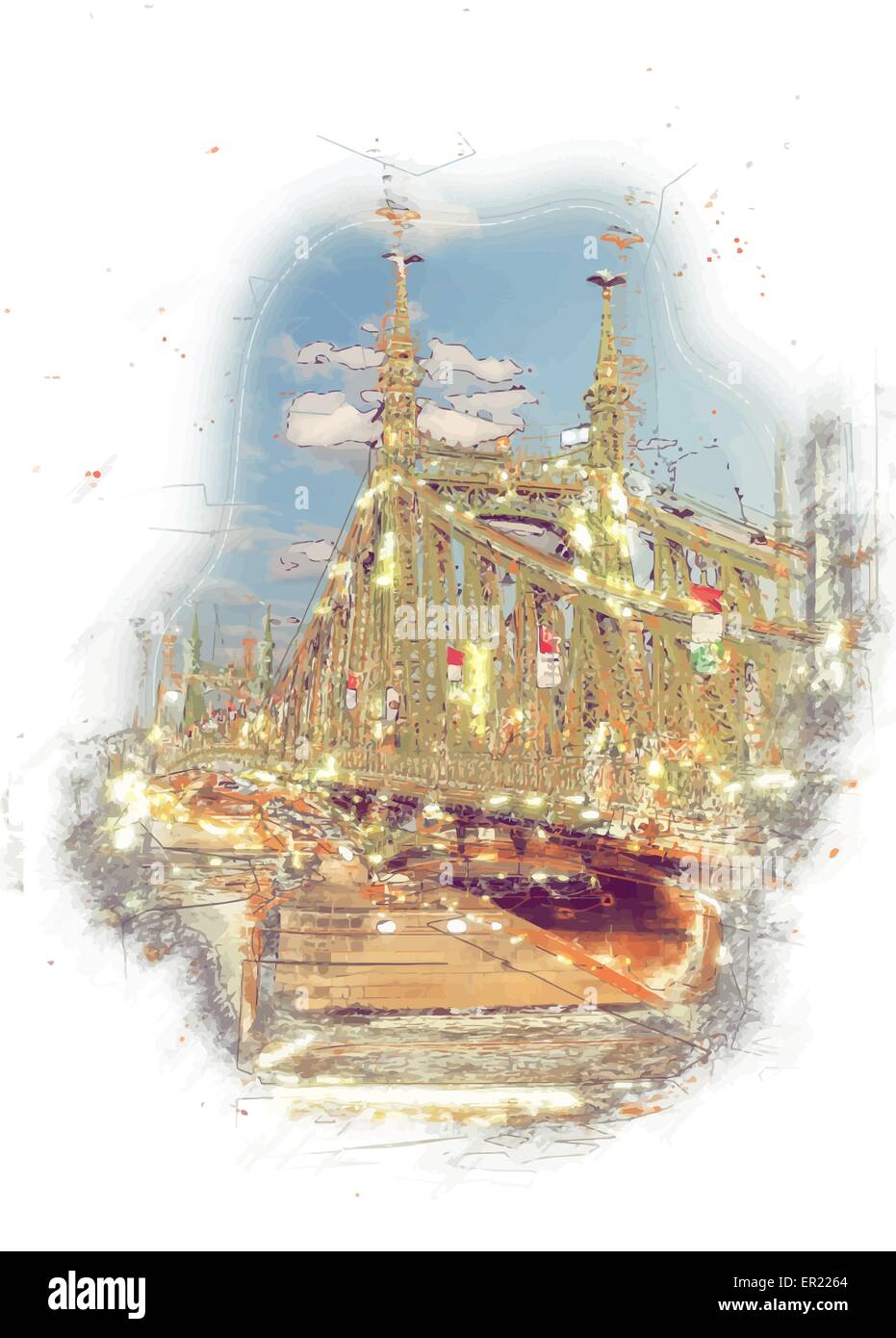 Bridge structure in street Stock Vector Images - Alamy