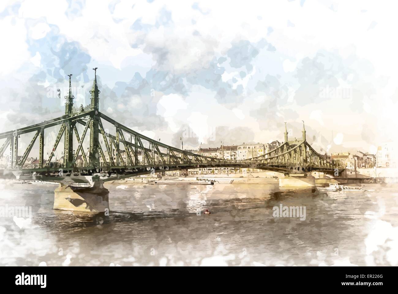 Liberty Bridge in Budapest Stock Vector Image & Art - Alamy