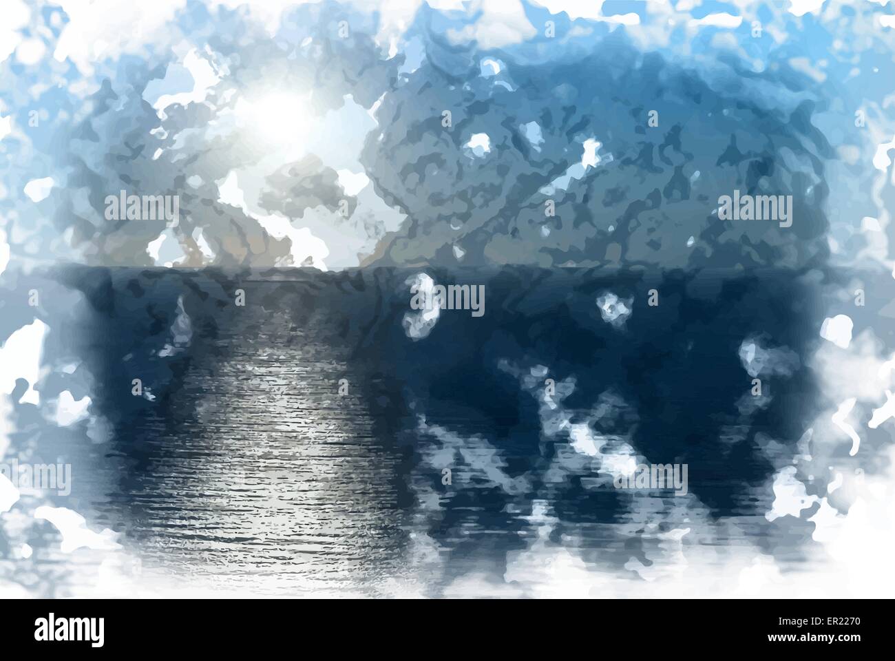 Sunset light reflection on sea Stock Vector Images - Alamy