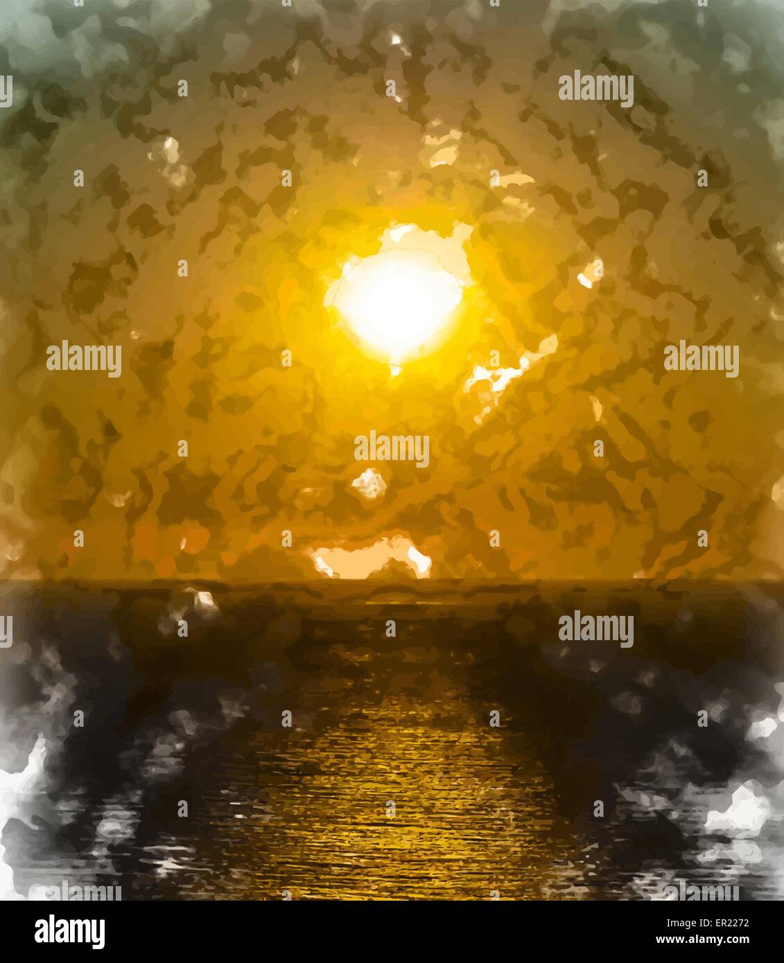 Sunset light reflection on sea Stock Vector Images - Alamy