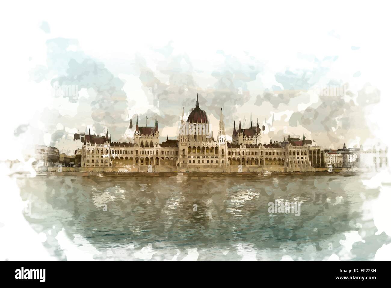 Budapest panorama hungary Stock Vector Images - Alamy