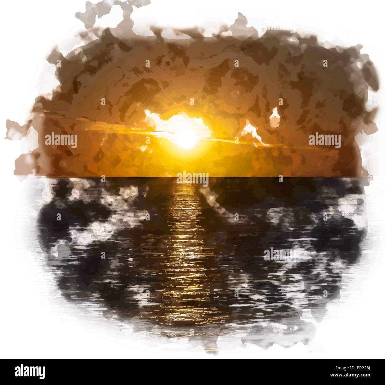 Sunny reflection on sea Stock Vector Images - Alamy