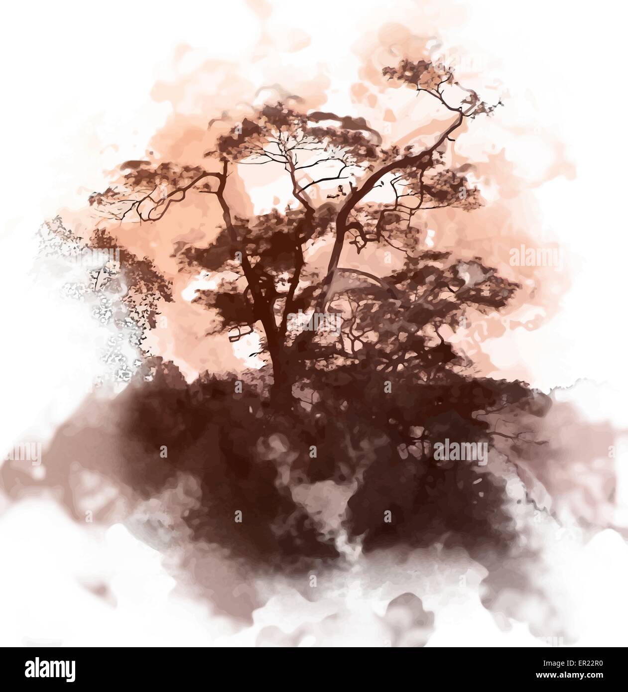 Sunset view coastline in Stock Vector Images - Alamy