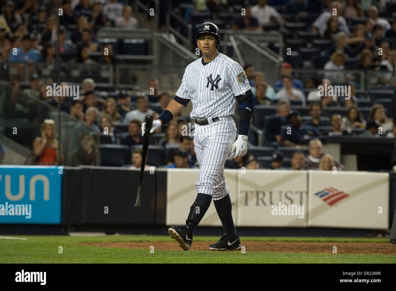 Bronx, New York, USA. 24th May, 2015. Yankees' ALEX RODRIGUEZ strikes ...