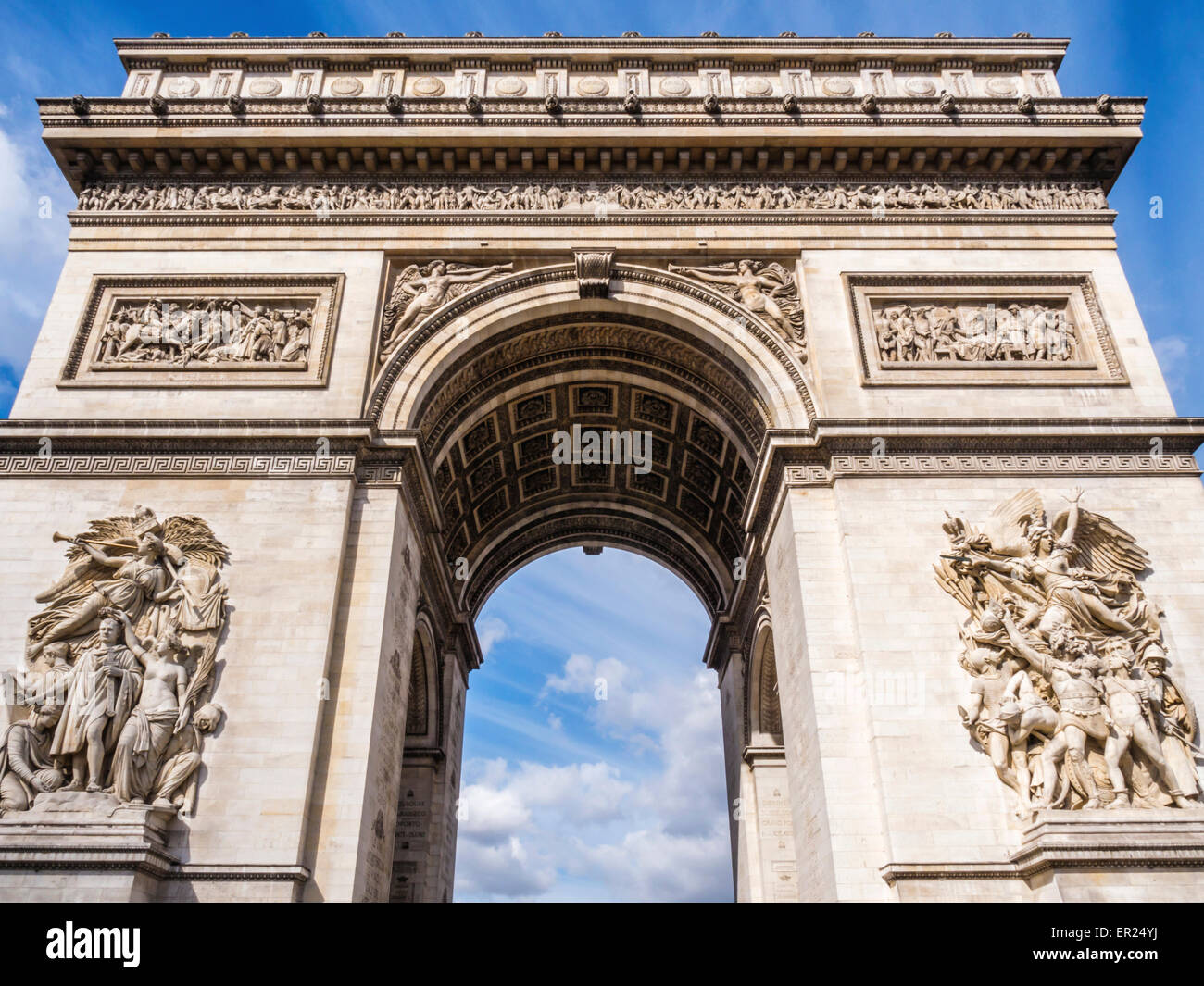 Champs Elysees, Paris, Arc de Triomphe historic monument - grand ...