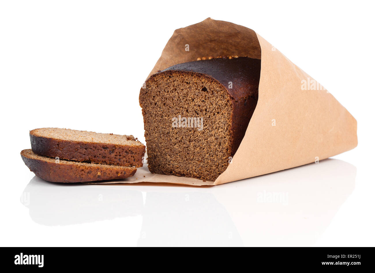 Rye bread slice isolated on white background Stock Photo - Alamy
