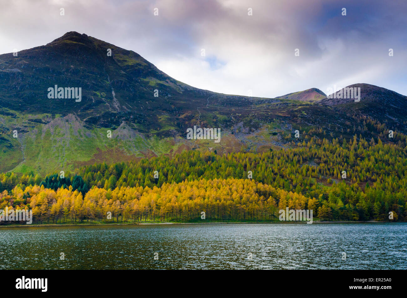 High Stile and Buttermere lake in the Lake District, Cumbria, England ...