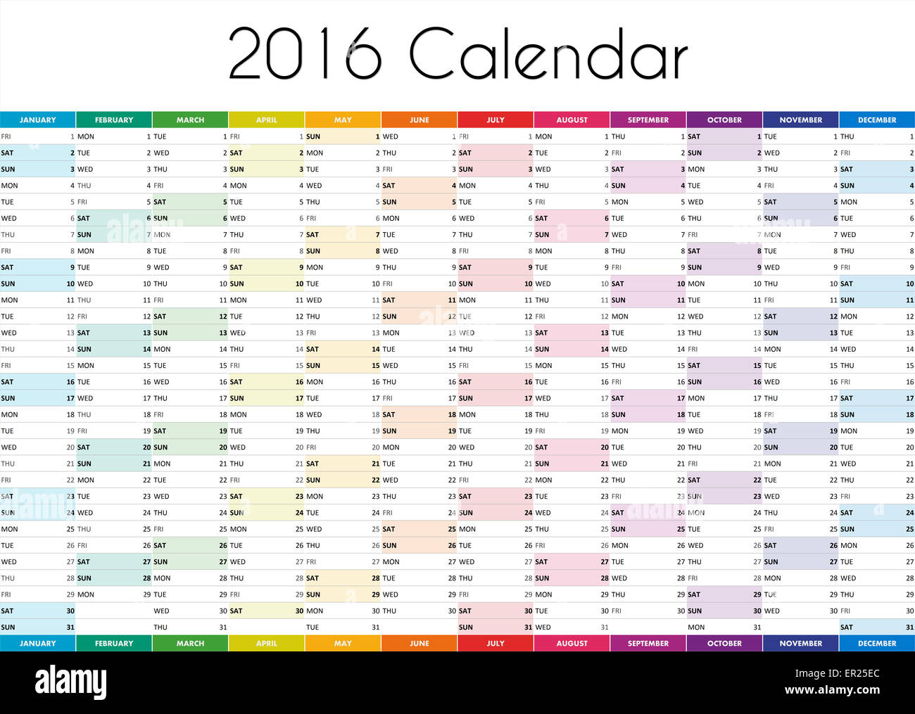 2016 calendar hi-res stock photography and images - Alamy