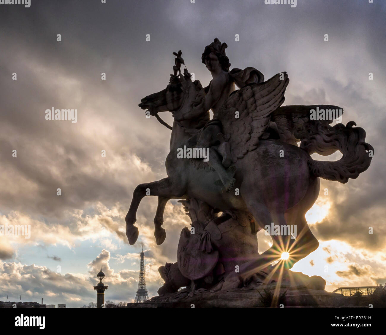 Replica of Equestrian Statue of Mercury on a winged horse Pegasus by ...