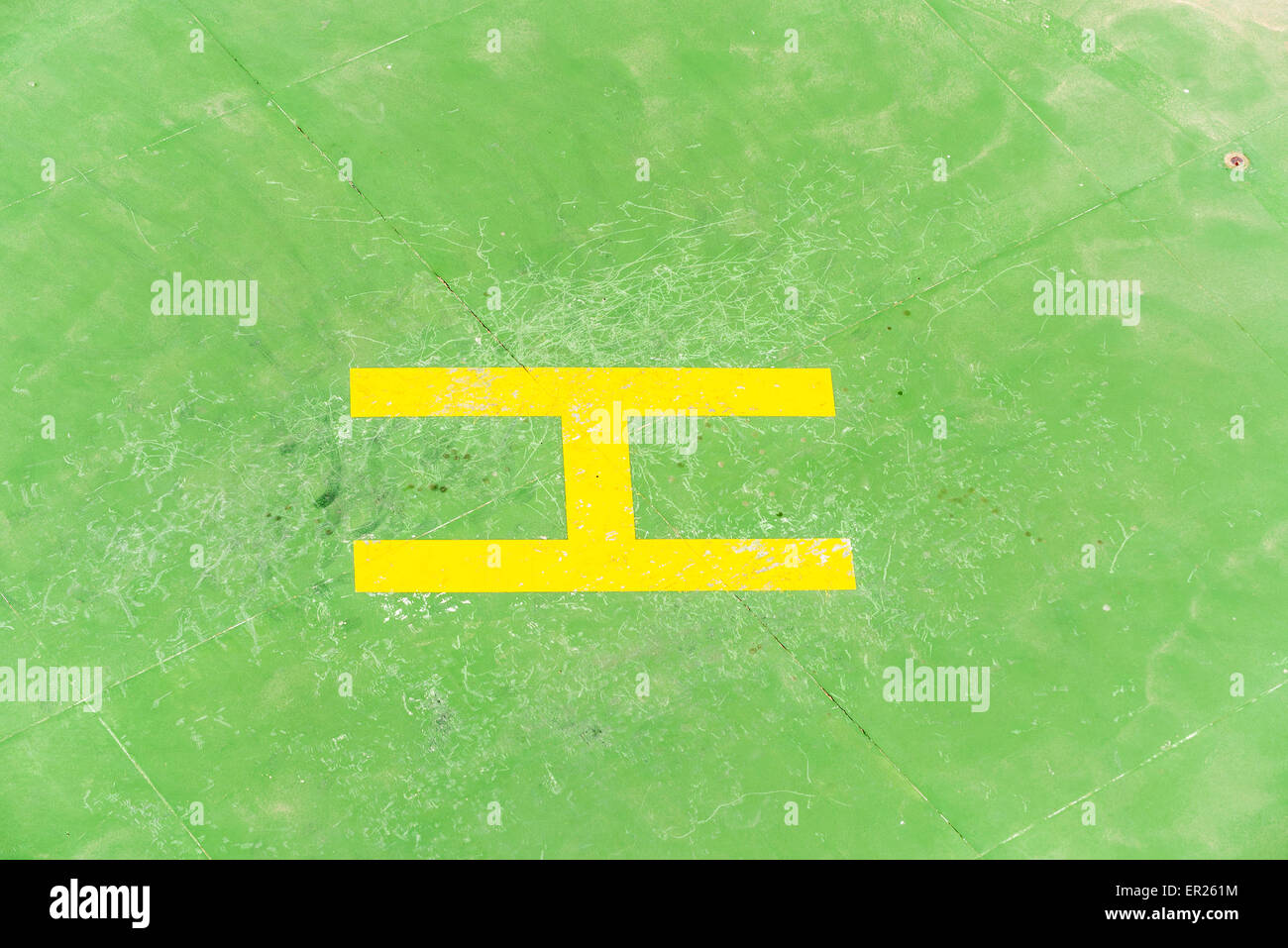 Letter H which indicates the point where land on a runway landing ...