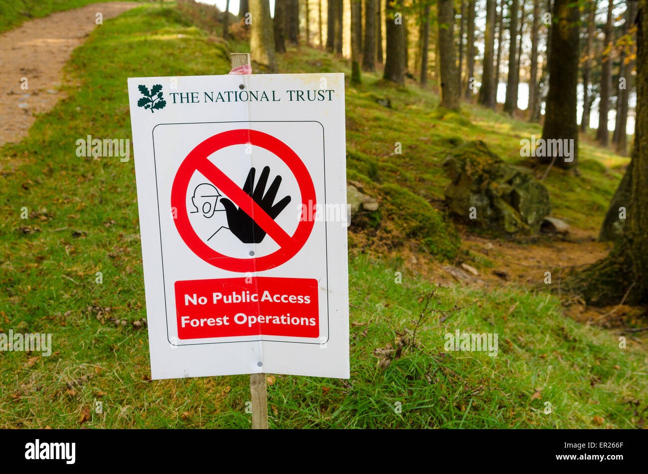 Warning sign forest operations hi-res stock photography and images - Alamy