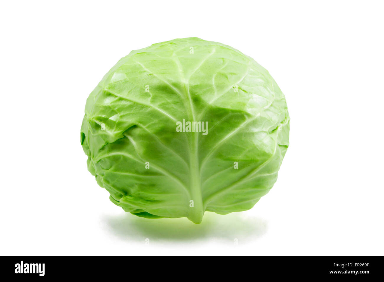 Green cabbage isolated on white background Stock Photo - Alamy