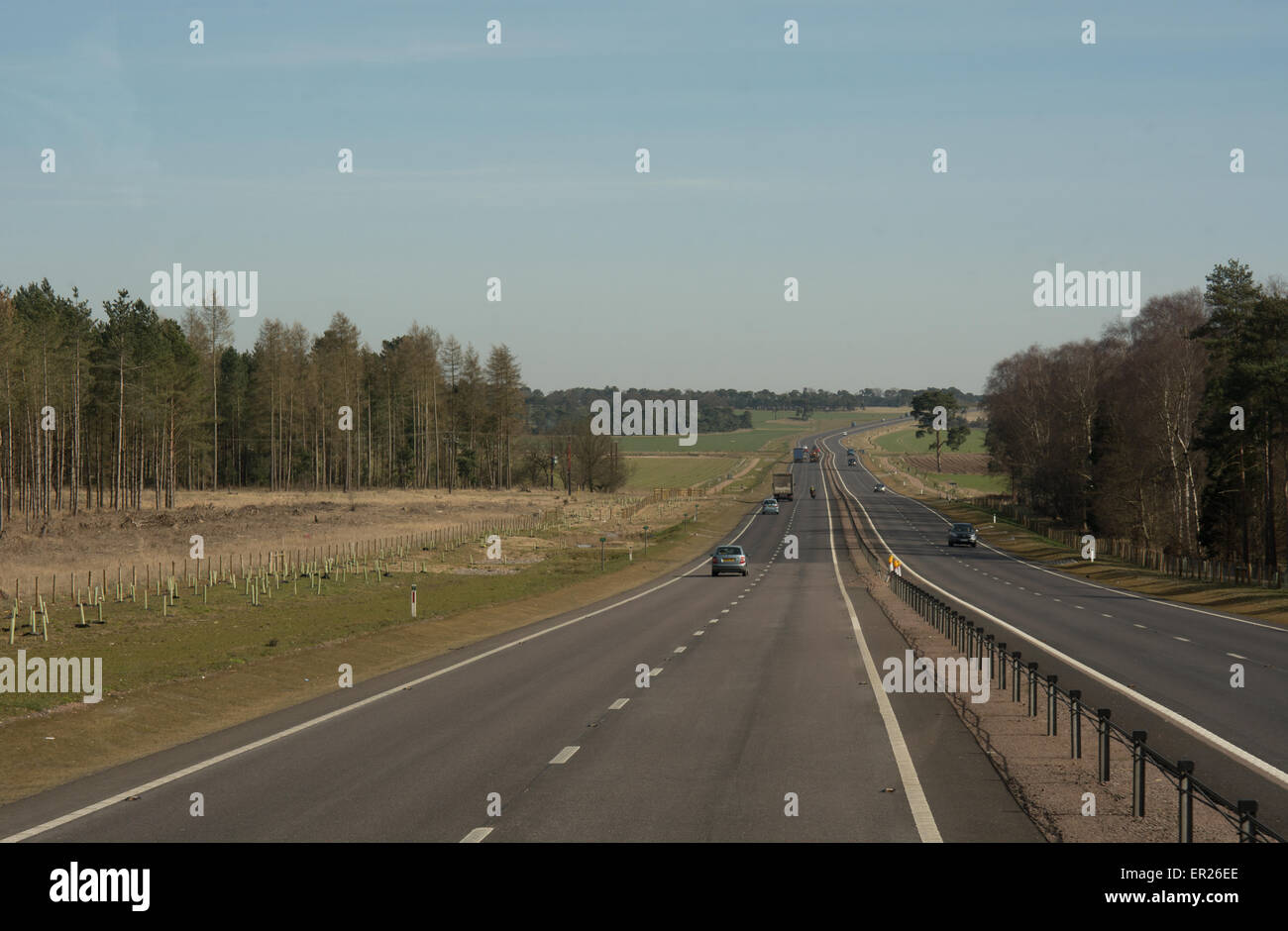 A view looking north on the recently upgraded A11 between Fiveways and ...