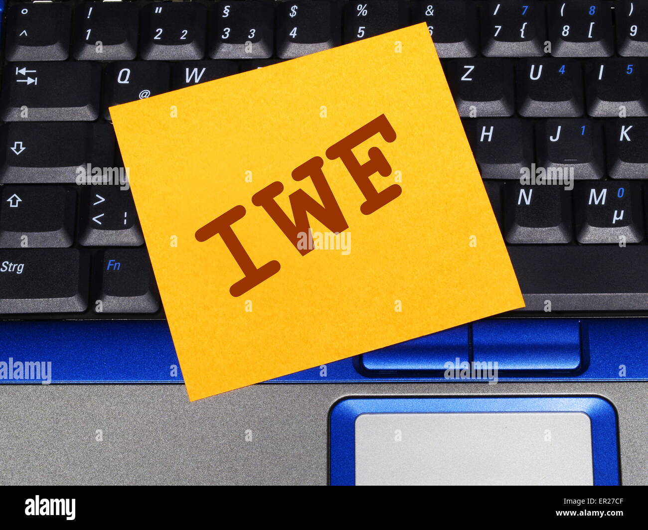 Memo note on notebook, IWF Stock Photo - Alamy
