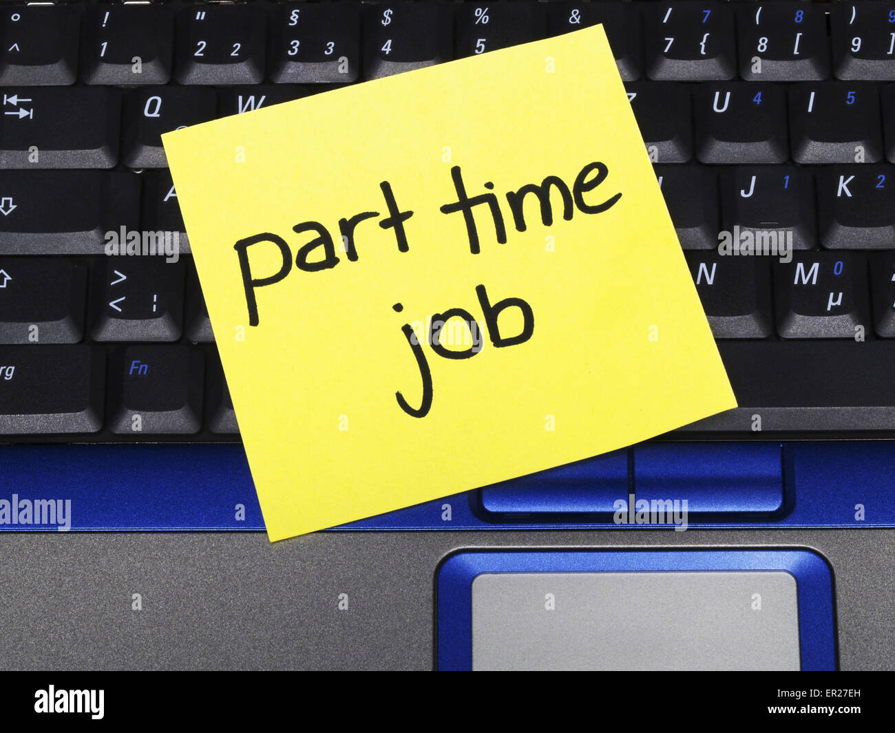 Memo note on notebook, part time job Stock Photo - Alamy