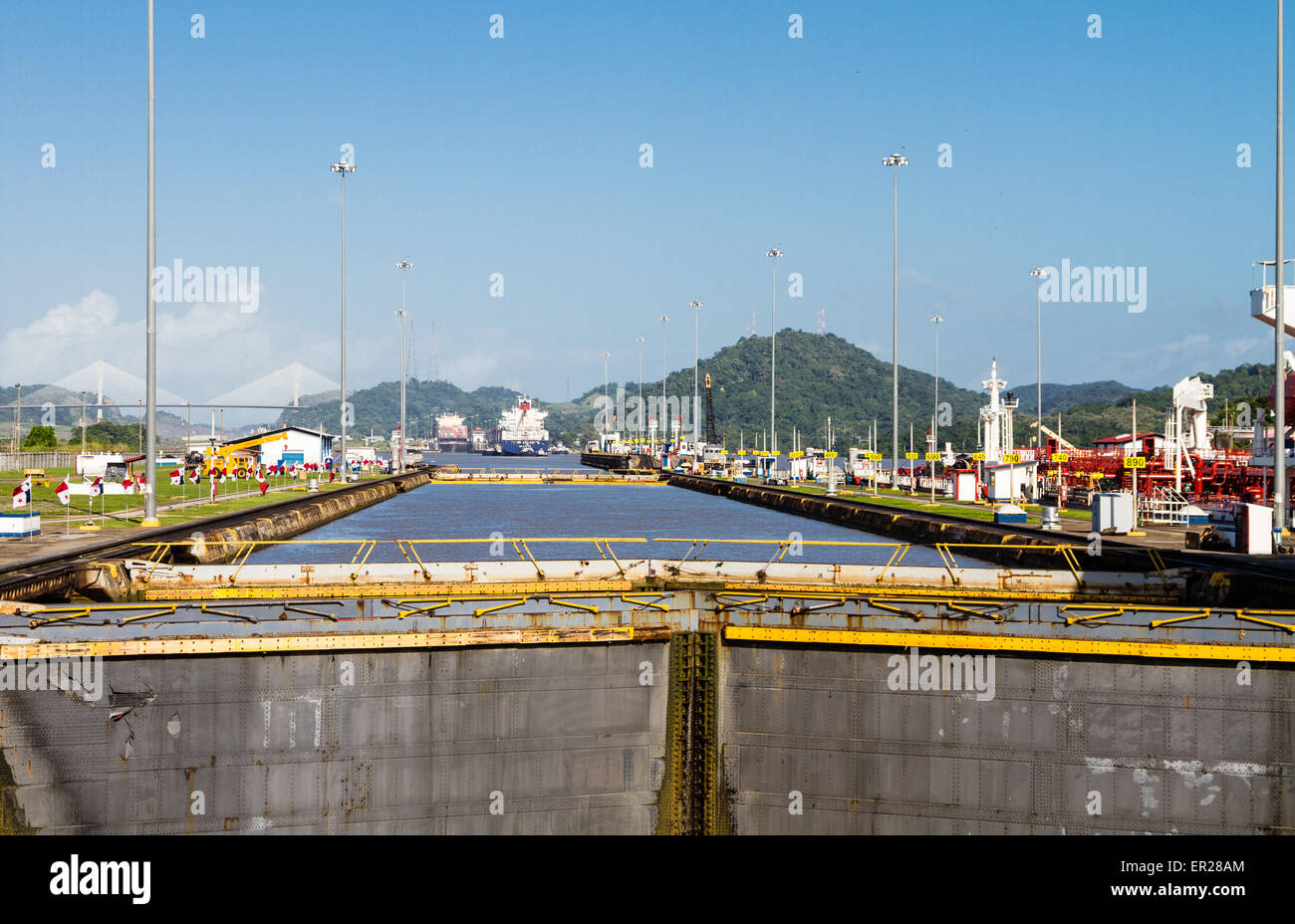 Gatun Locks at the entrance to the Panama Canal Stock Photo - Alamy