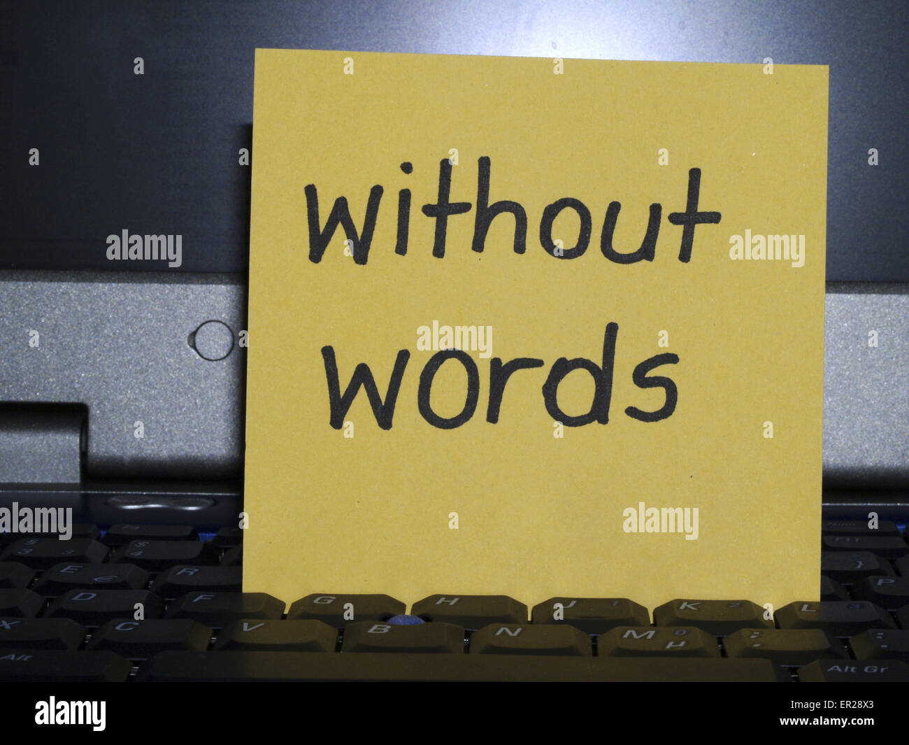 Memo note on notebook, without words Stock Photo - Alamy