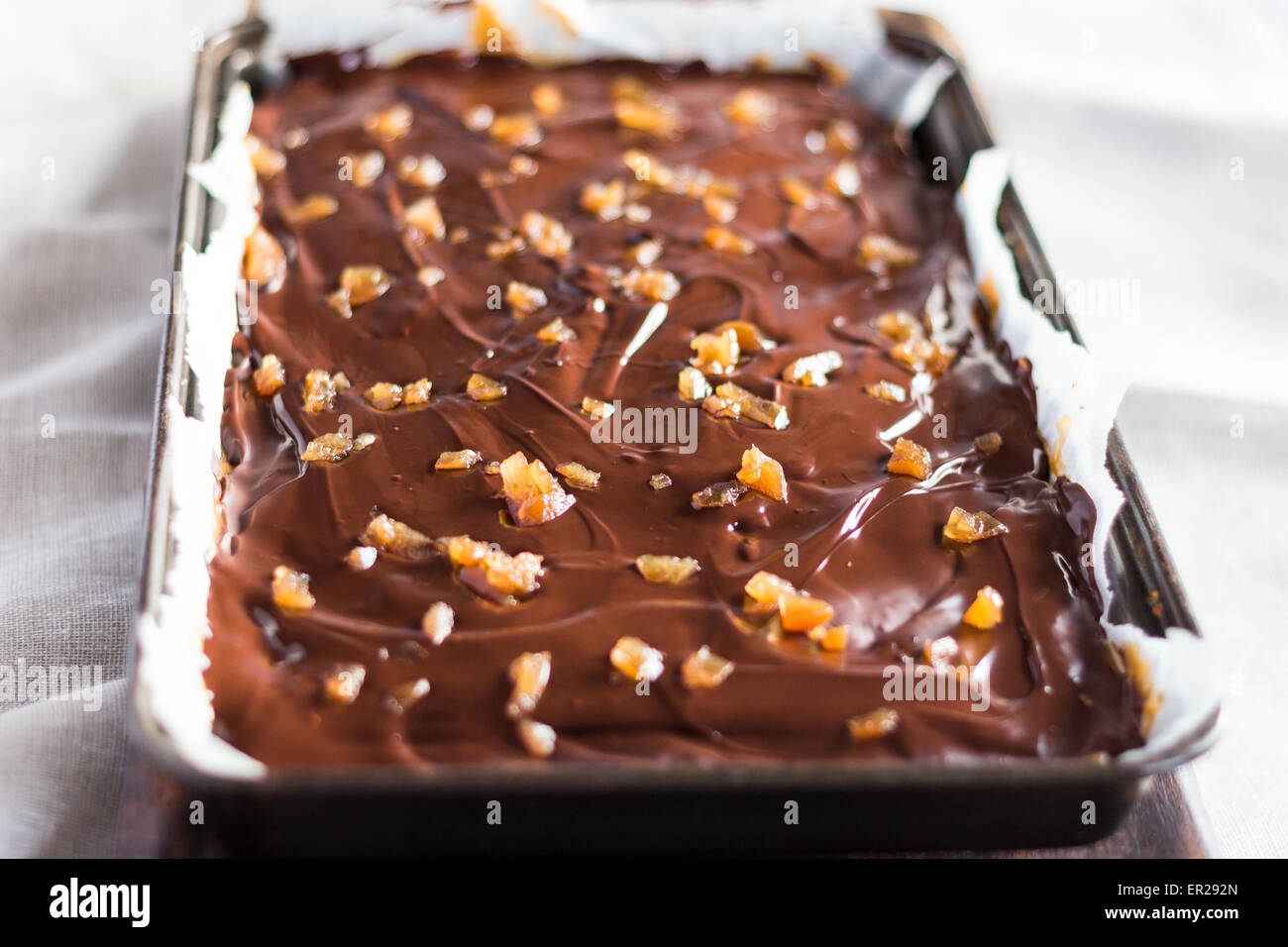 Millionaire's Caramel shortbread Stock Photo - Alamy