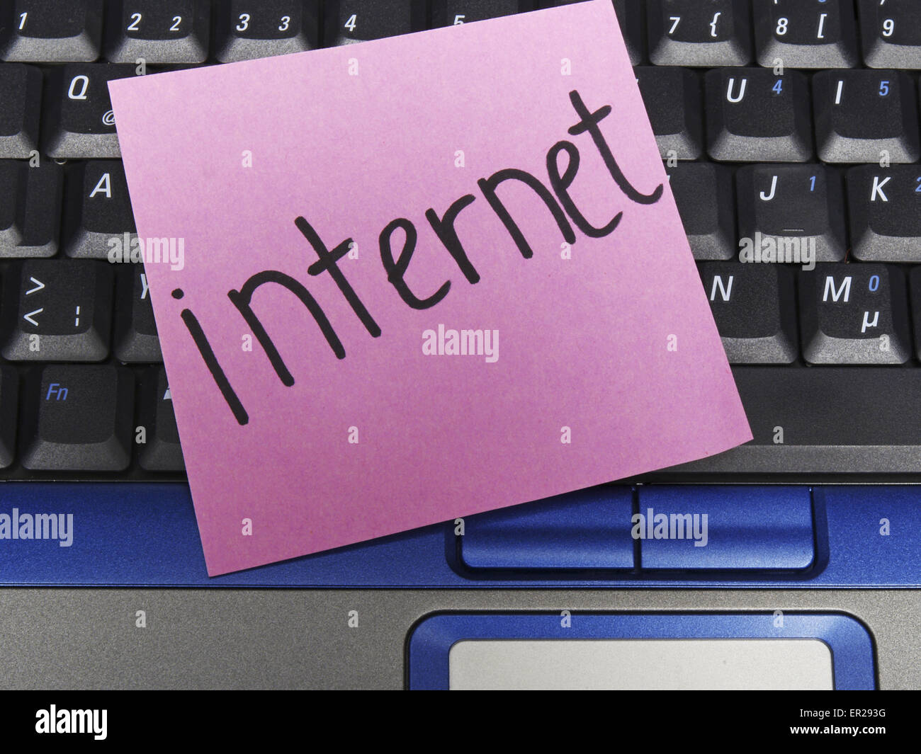 Memo note on notebook, internet Stock Photo - Alamy