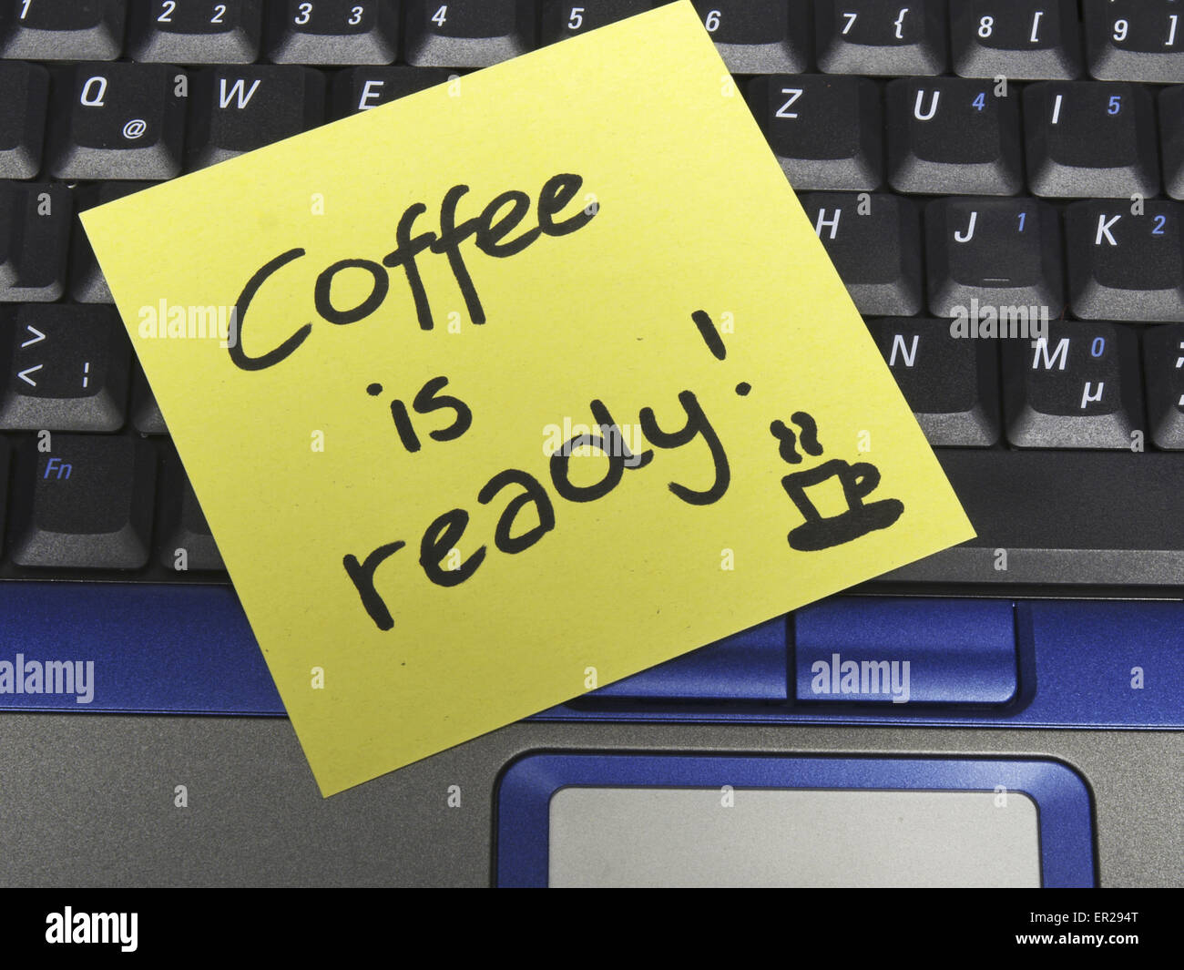 Morning coffee with note hi-res stock photography and images - Alamy