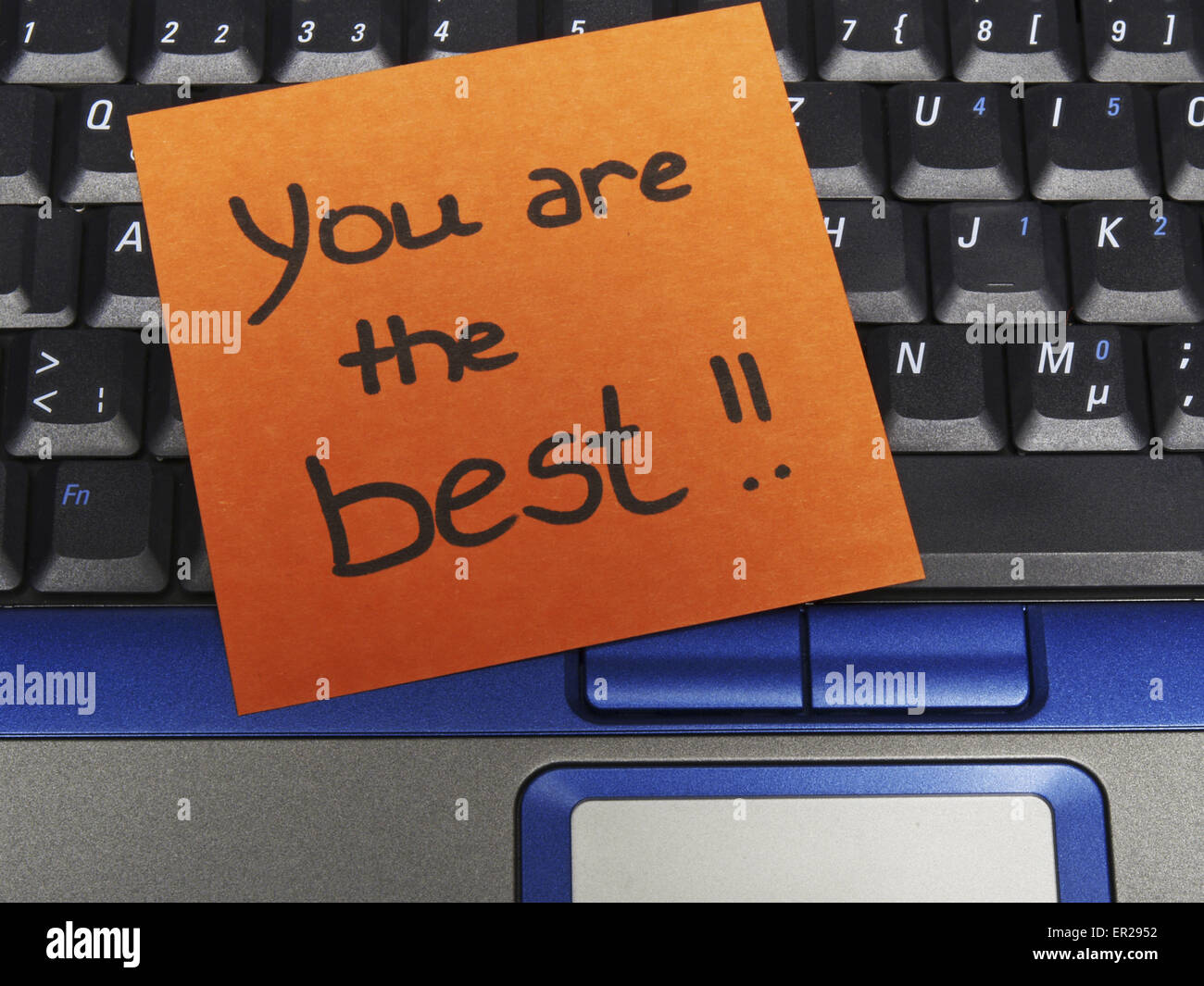 Memo note on notebook, You are the best Stock Photo - Alamy