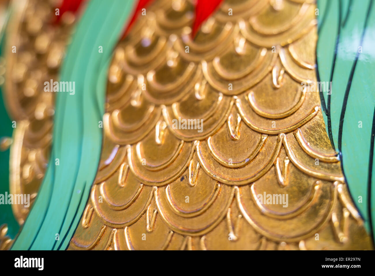 Golden dragon scale background texture surface decoration on the wall ...