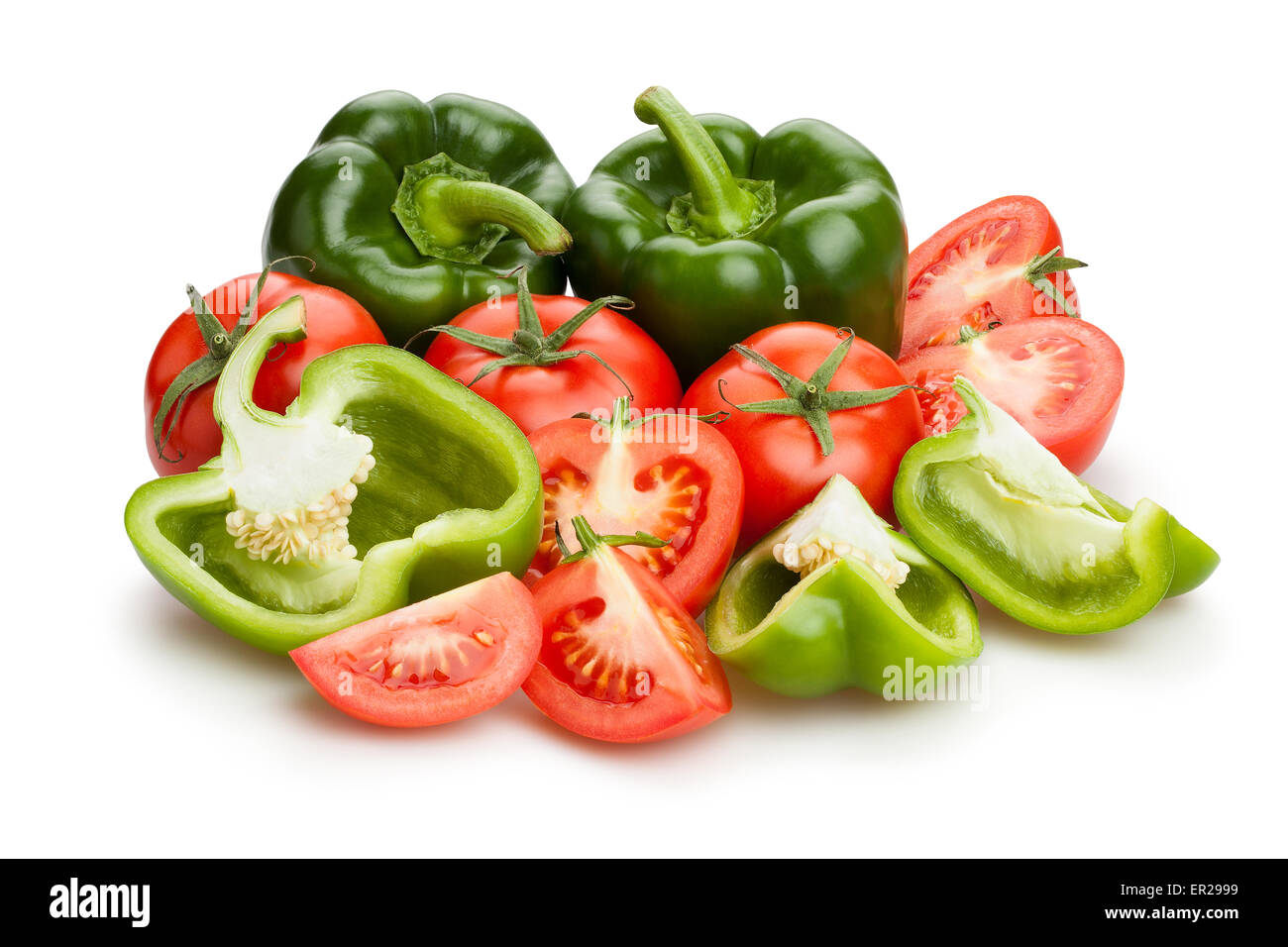 Fresh red green pepper Cut Out Stock Images & Pictures - Alamy