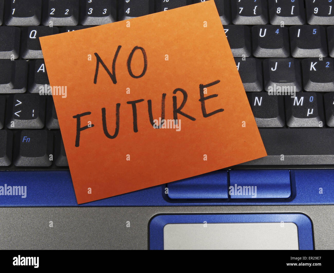 Memo note on notebook, no future Stock Photo - Alamy