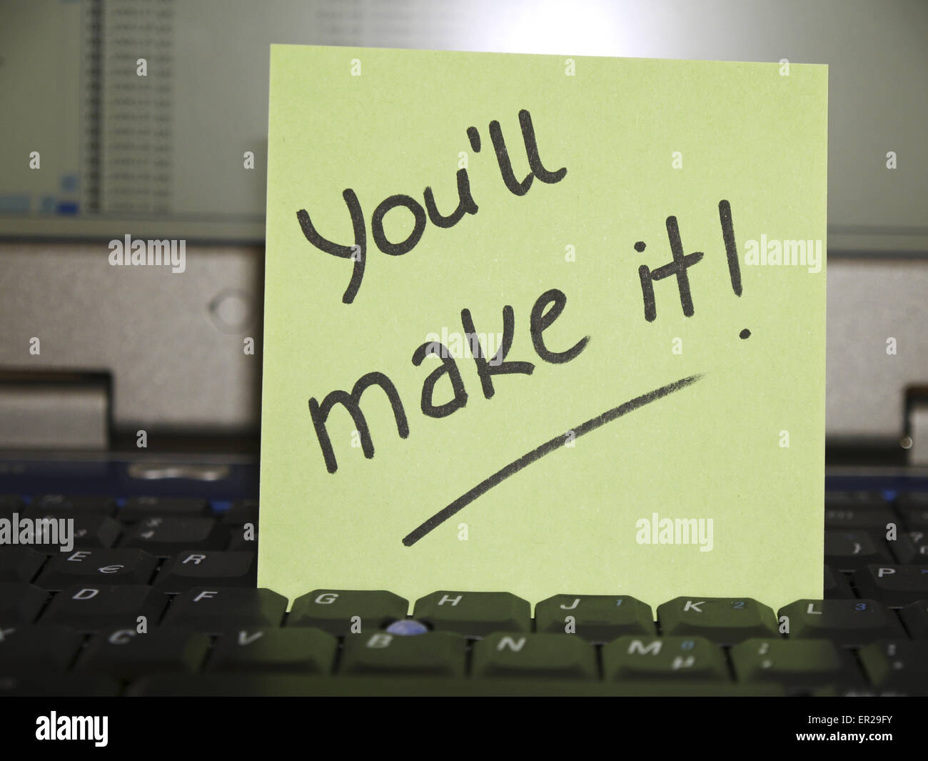 Memo note on notebook, you´ll make it Stock Photo - Alamy