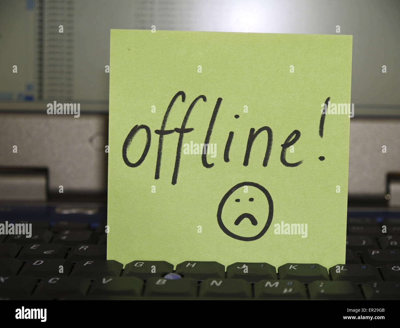 Memo note on notebook, offline Stock Photo - Alamy